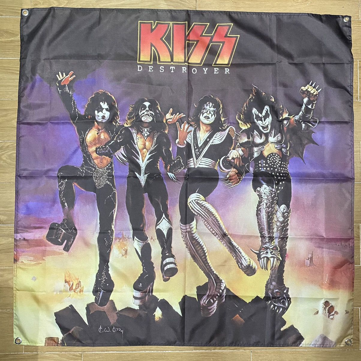 KISS × Vintage Kiss Band Destroyer Album Cover Flag Banner Tapestry ...