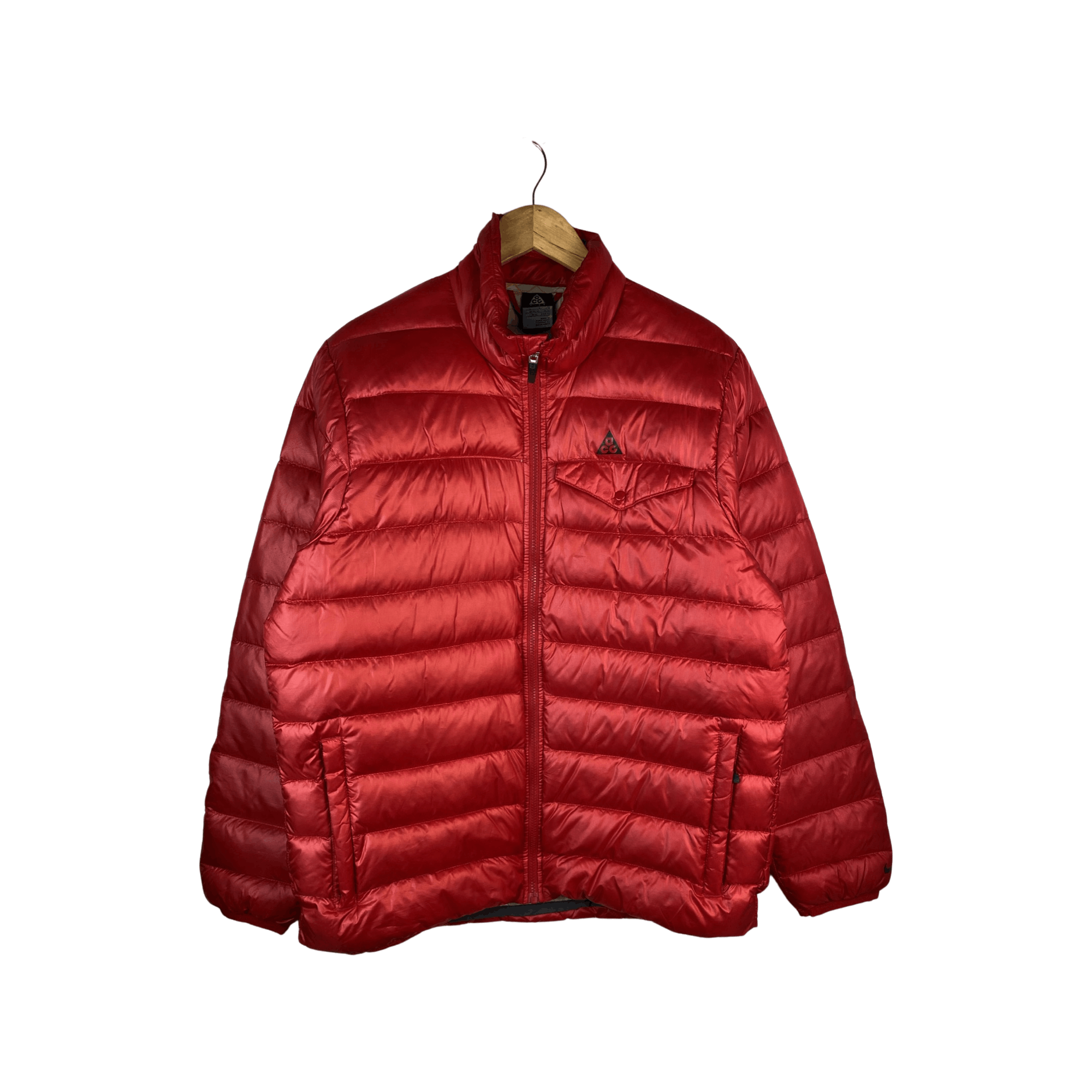 Nike × Nike ACG × Streetwear Vintage Nike ACG Puffer Jacket Down Red ...