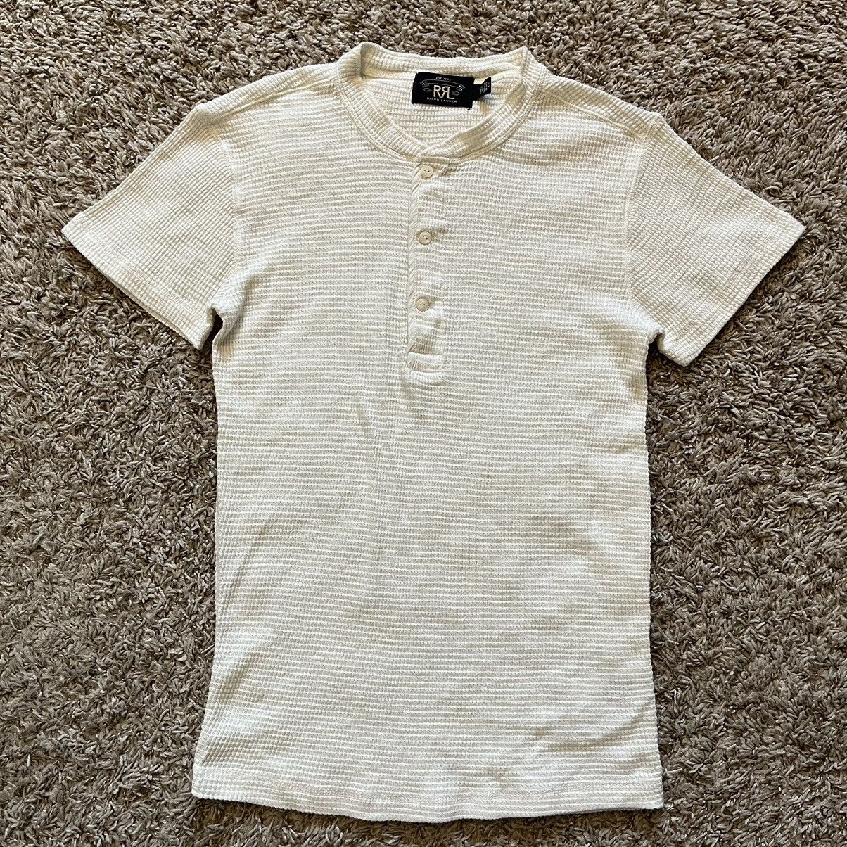 RRL Ralph Lauren × Streetwear Thermal Waffle Knit Henley Tee Shirt ...