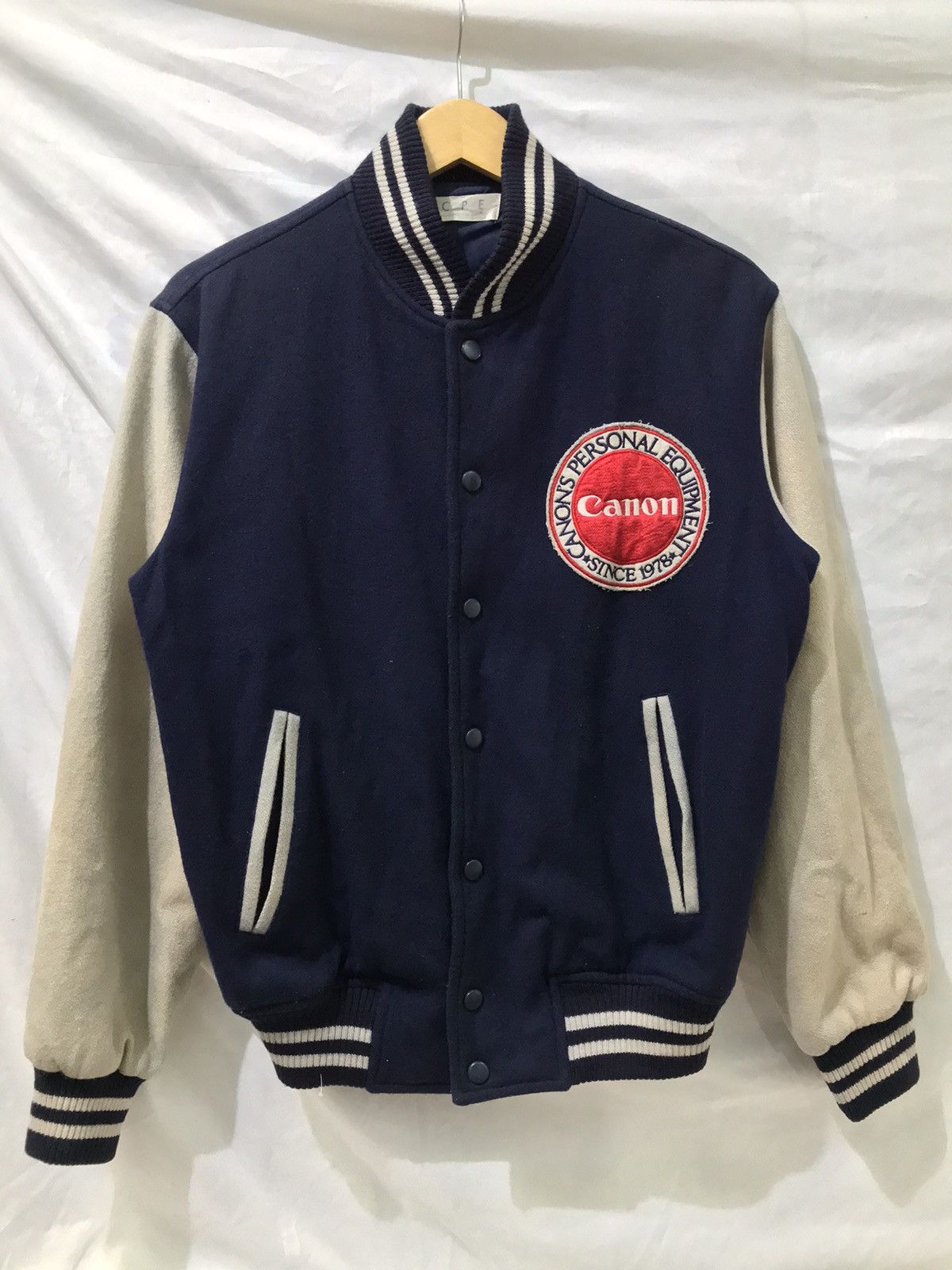 Varsity Jacket × Vintage Vintage CANON PERSONAL EQUIPMENT JACKET ...