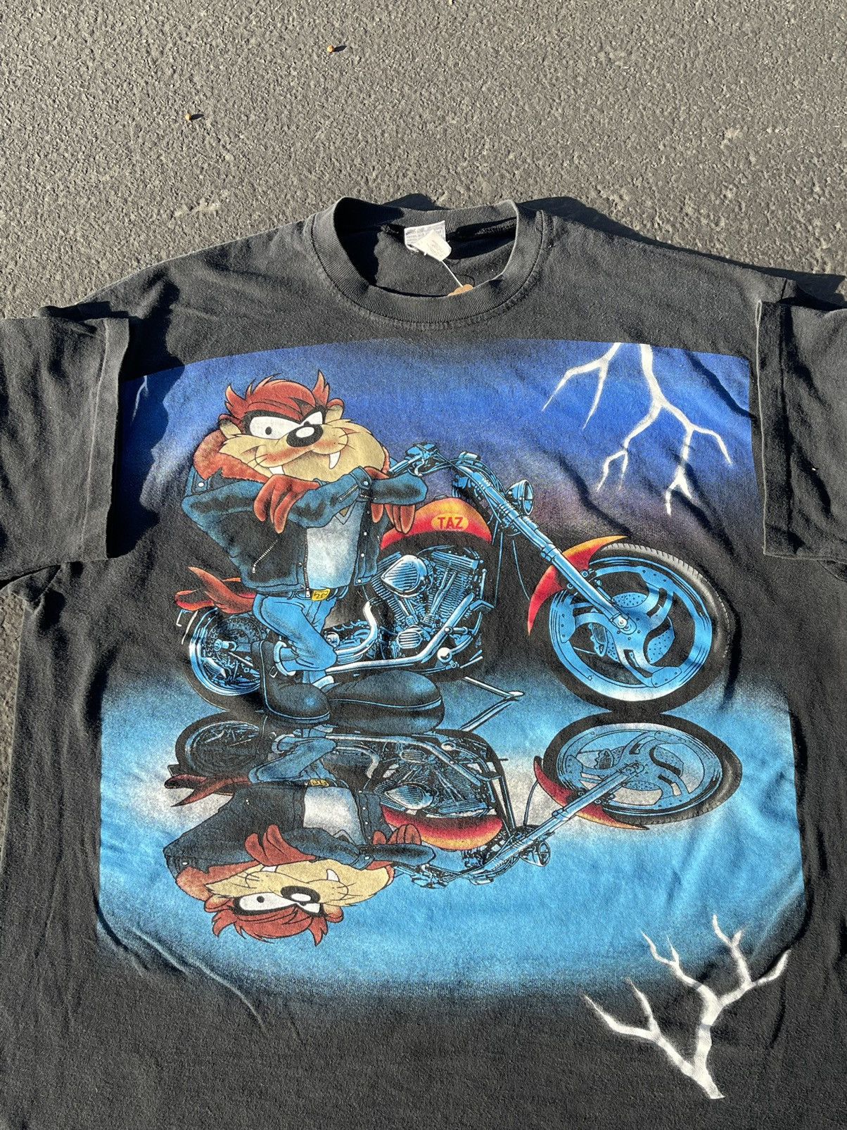 Vintage × Warner Bros Vintage 1995 Biker Taz Looney Tunes | Grailed