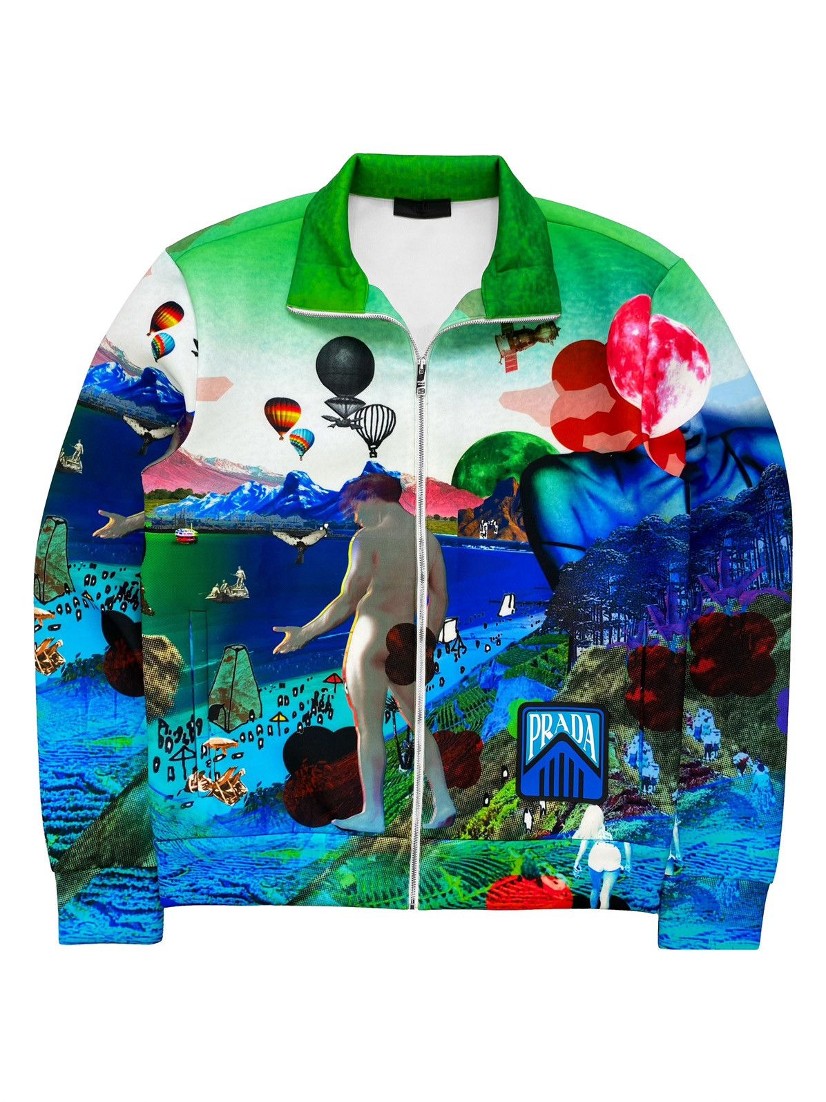 Prada SS16 Prada ‘Panorama’ Digitized Glitch High Neck Tech Jacket ...