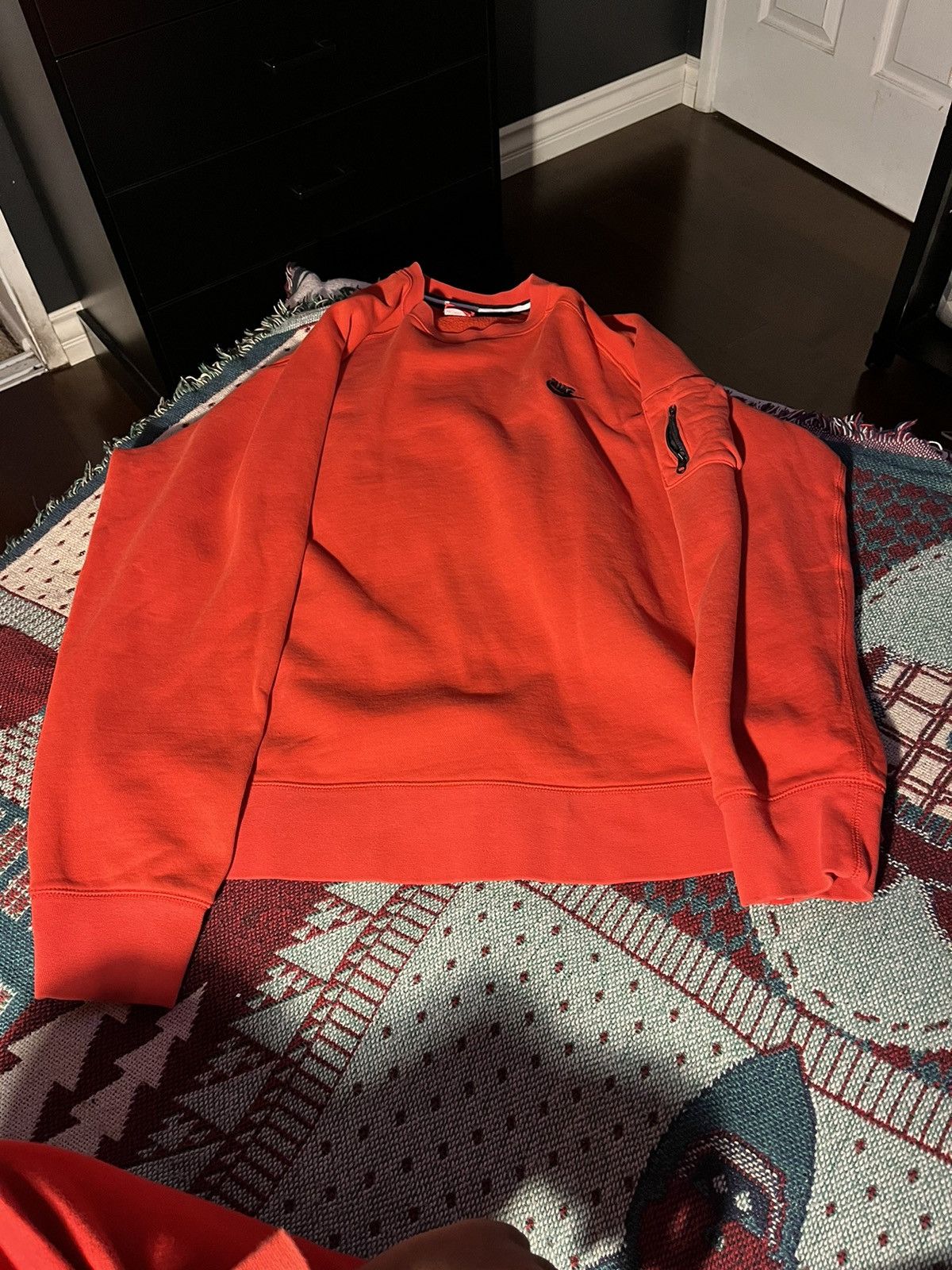 Nike red Nike tech fleece sweatshirt | Grailed