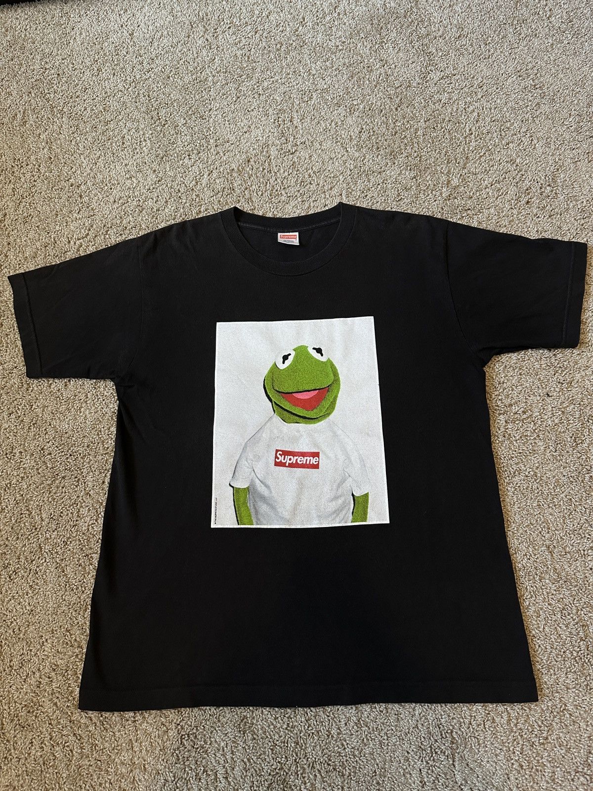 Supreme Supreme Kermit the Frog photo Tee Black SS08 Box Logo | Grailed