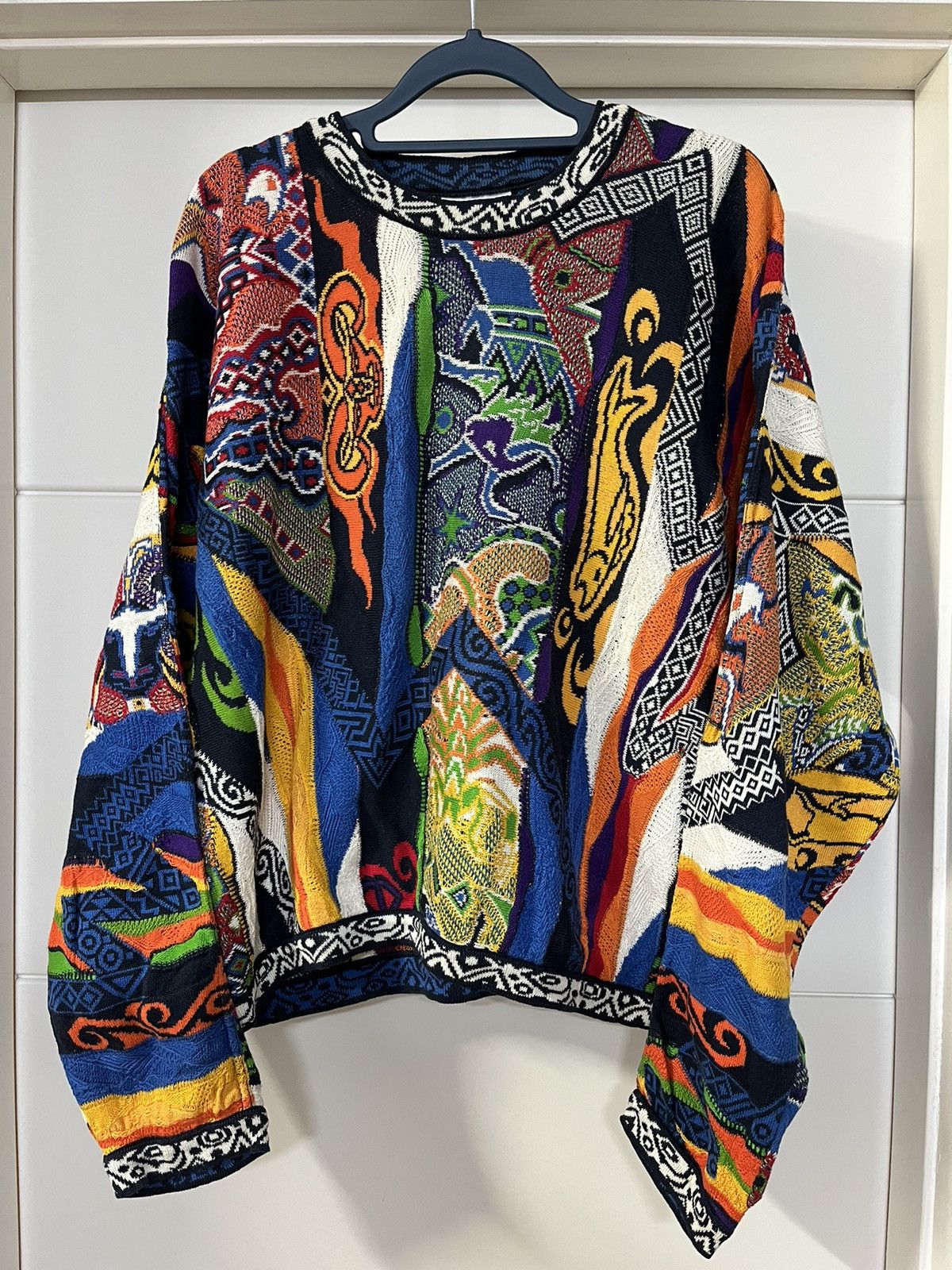 Coogi Rare Geometric Pattern cable-knit sweater | Grailed