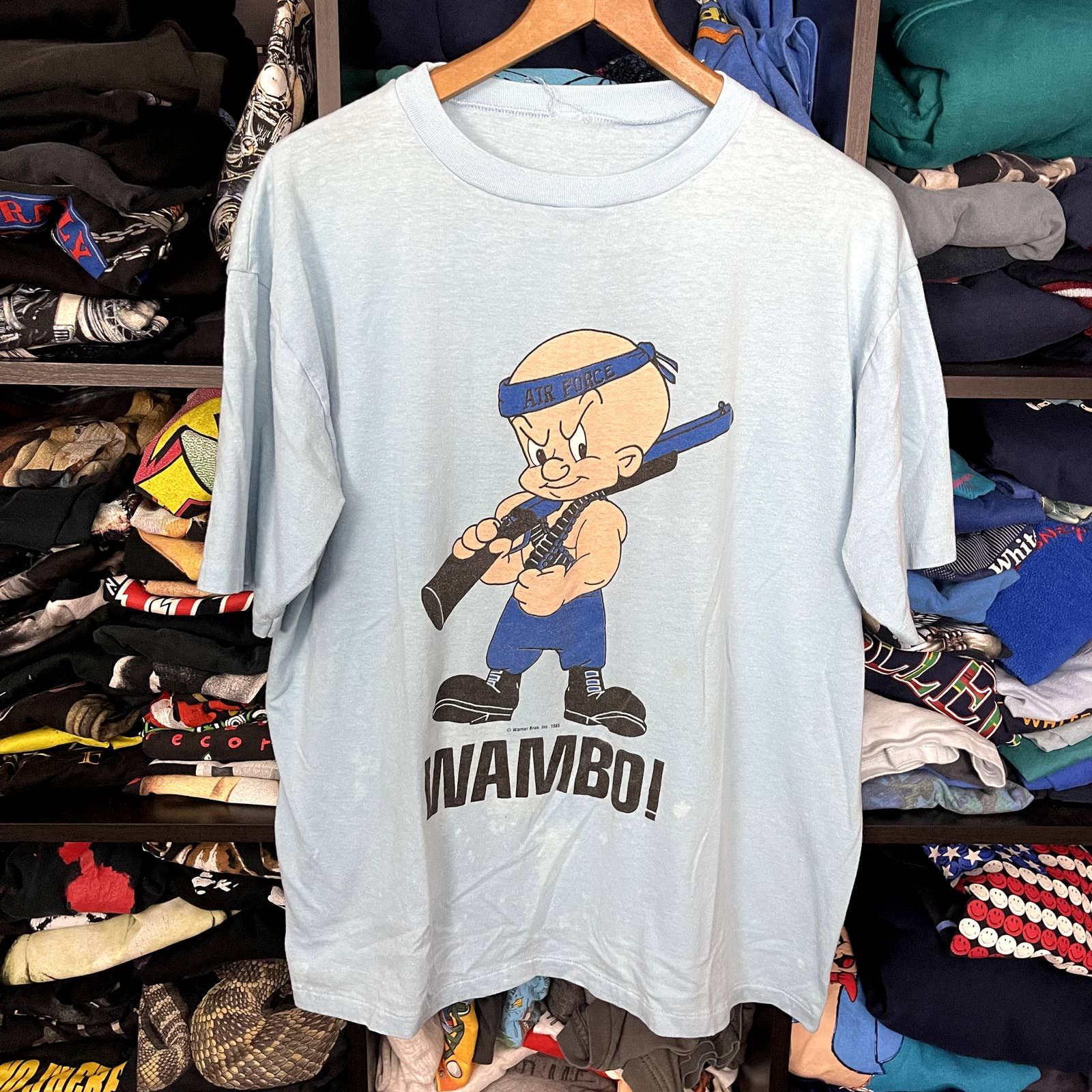 Vintage Vintage Elmer Fudd Wambo Air Force Shirt 80s XL Rambo Parody ...