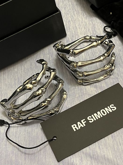 Raf Simons BNWB Raf Simons PAIR Skeleton Silver Bracelets | Grailed