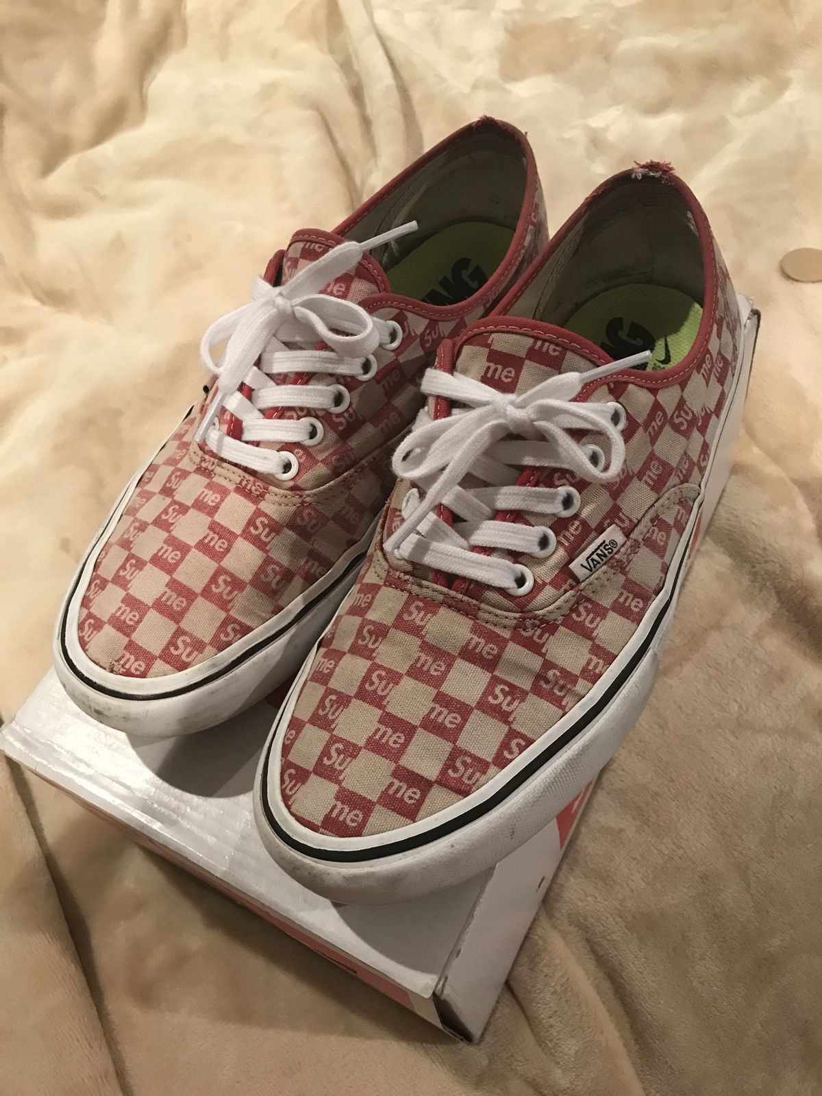 Supreme × Vans Supreme Red Checkerboard Vans | Grailed