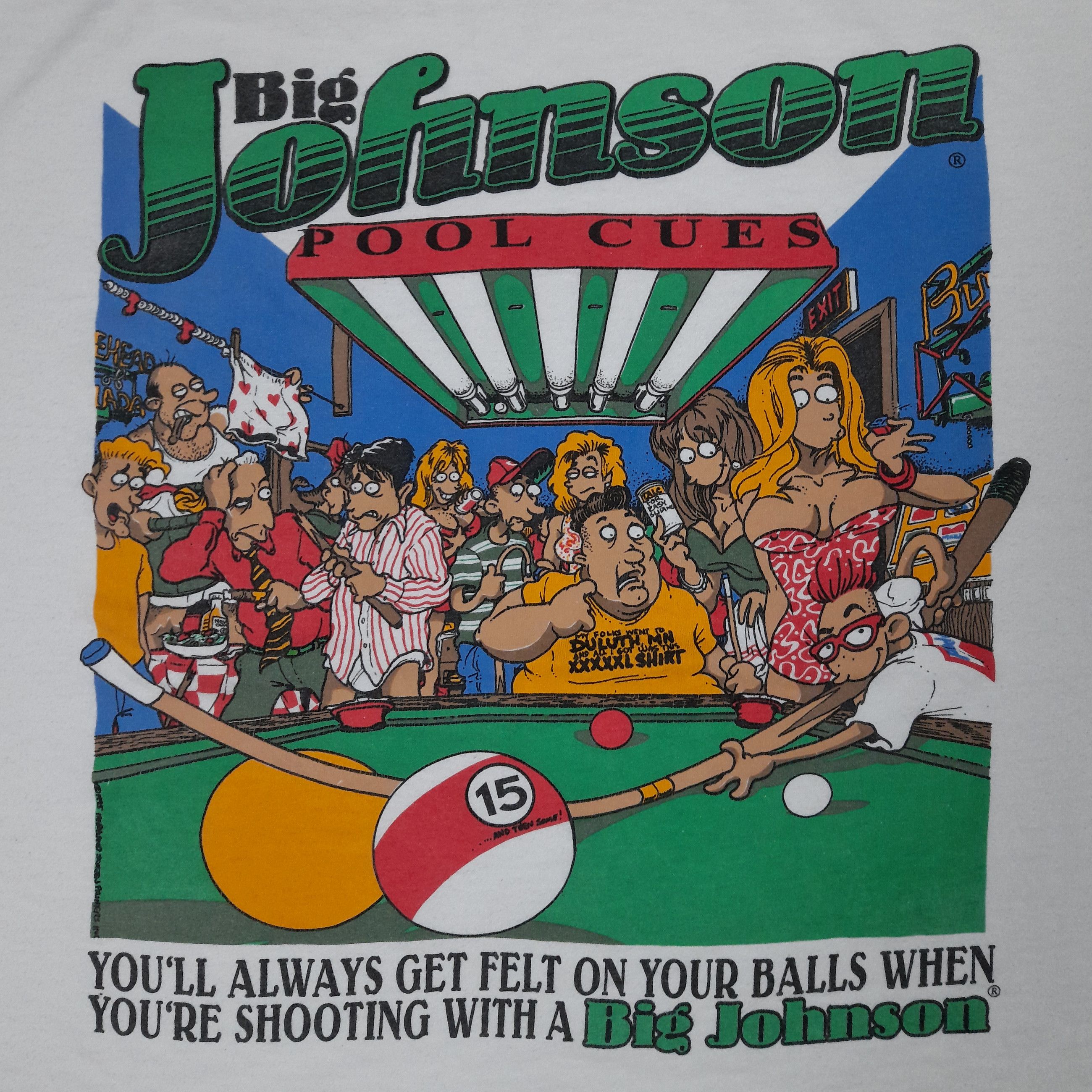 Comics Vintage 90's Trashed! BIG JOHNSON Pool Cues Big Back Center ...