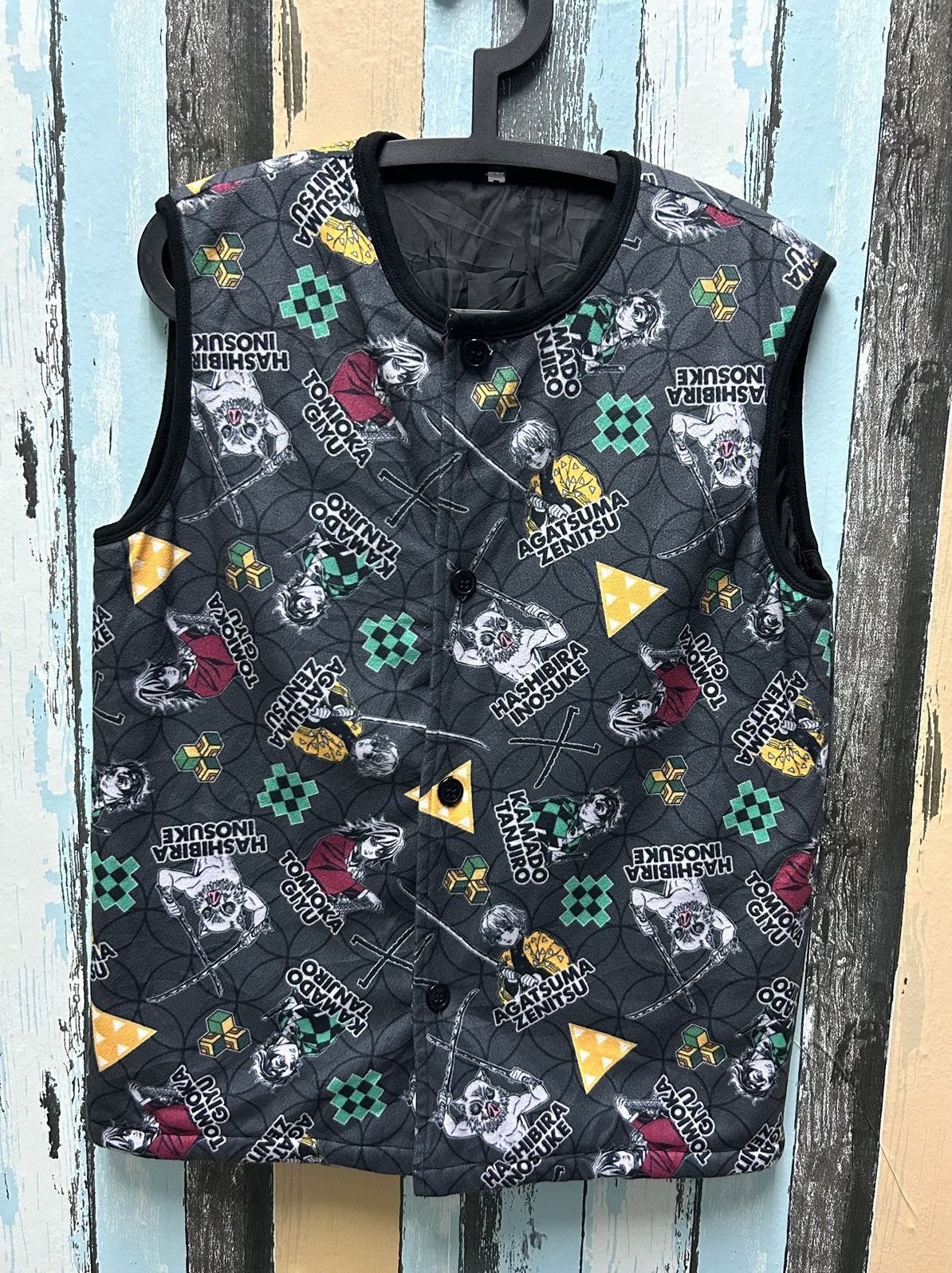 Anime × Japanese Brand Rare Demon Slayer x Bandai Fleece Vest | Grailed