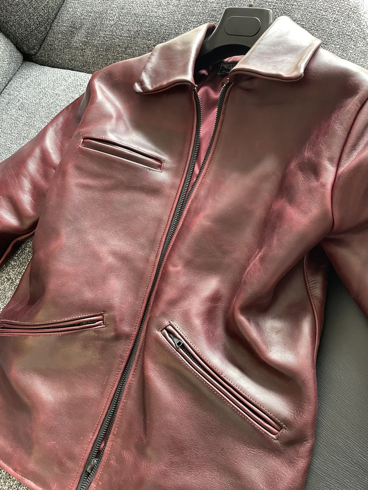 Other Horween Chromexcel Burgundy Leather Motorcycle Jacket - 38 | Grailed