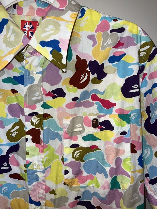 Bape OG Bape Multi Color Camo Button Up | Grailed