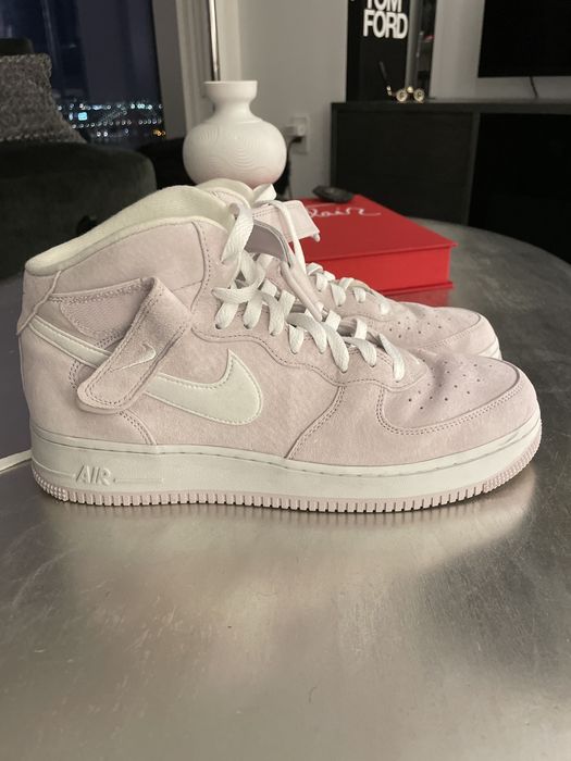 Nike Lavender suede high tops with velcro strap | Grailed