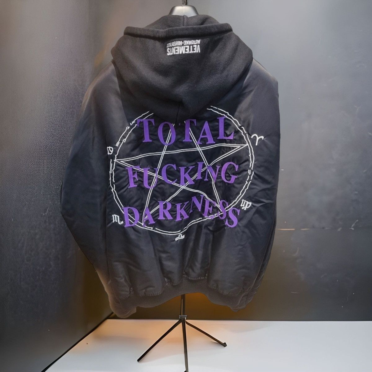 Vetements Vetements Total Fucking Darkness TFD oversized bomber jacket ...
