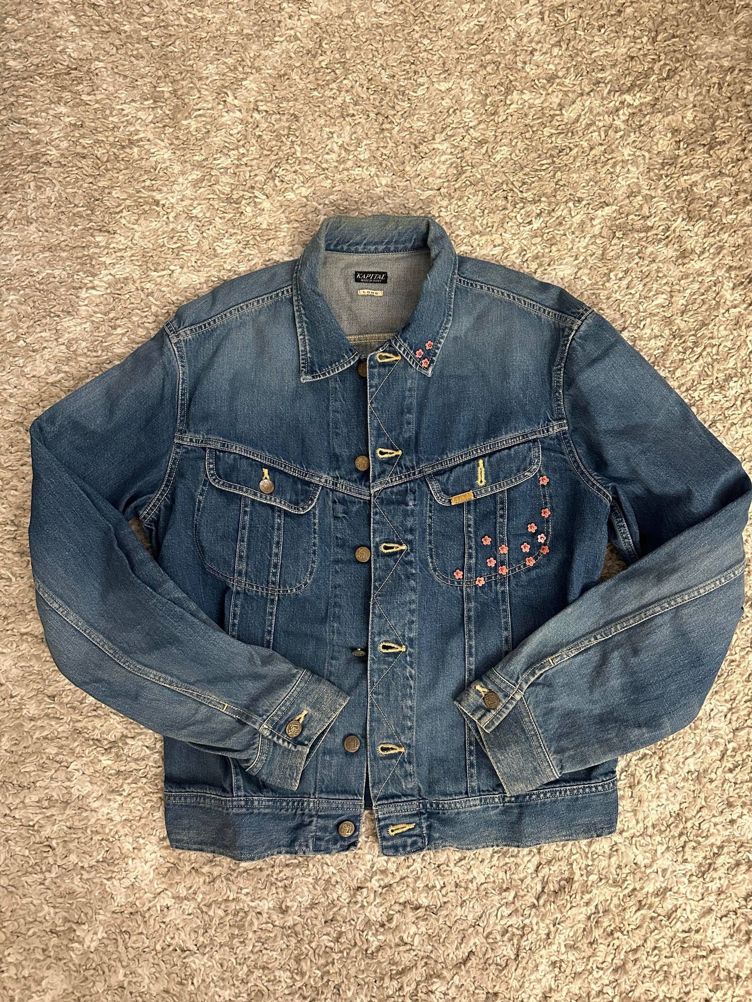 Kapital × Kapital Kountry Denim Westerner Jacket w/ Sakura Cherry ...