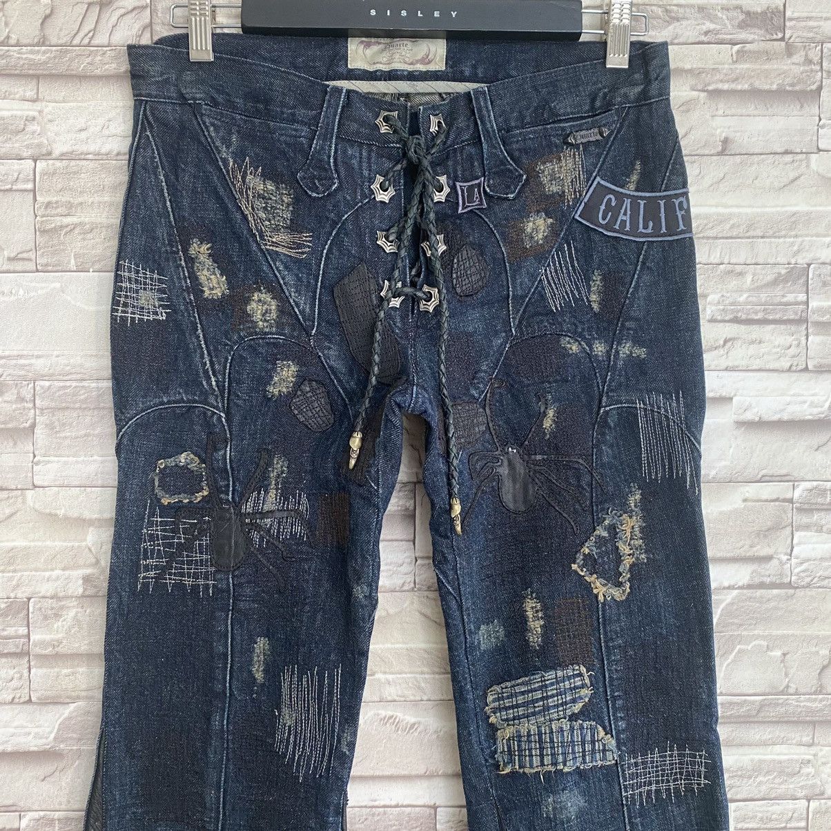 Leather × Made In Usa × Rare HENRY DUARTE Denim Leather Patchwork Pants ...