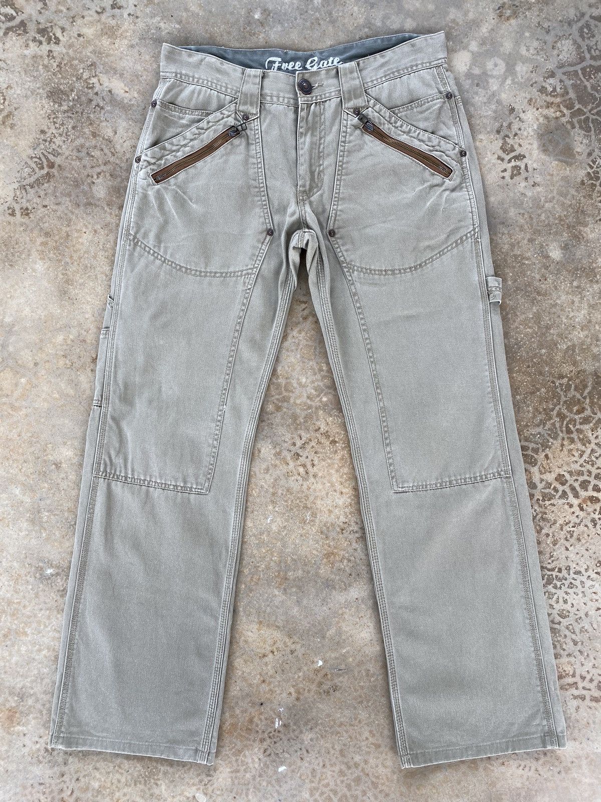 Vintage Vintage Free Gate Double Knee Carpenter Buckle Back Pants | Grailed