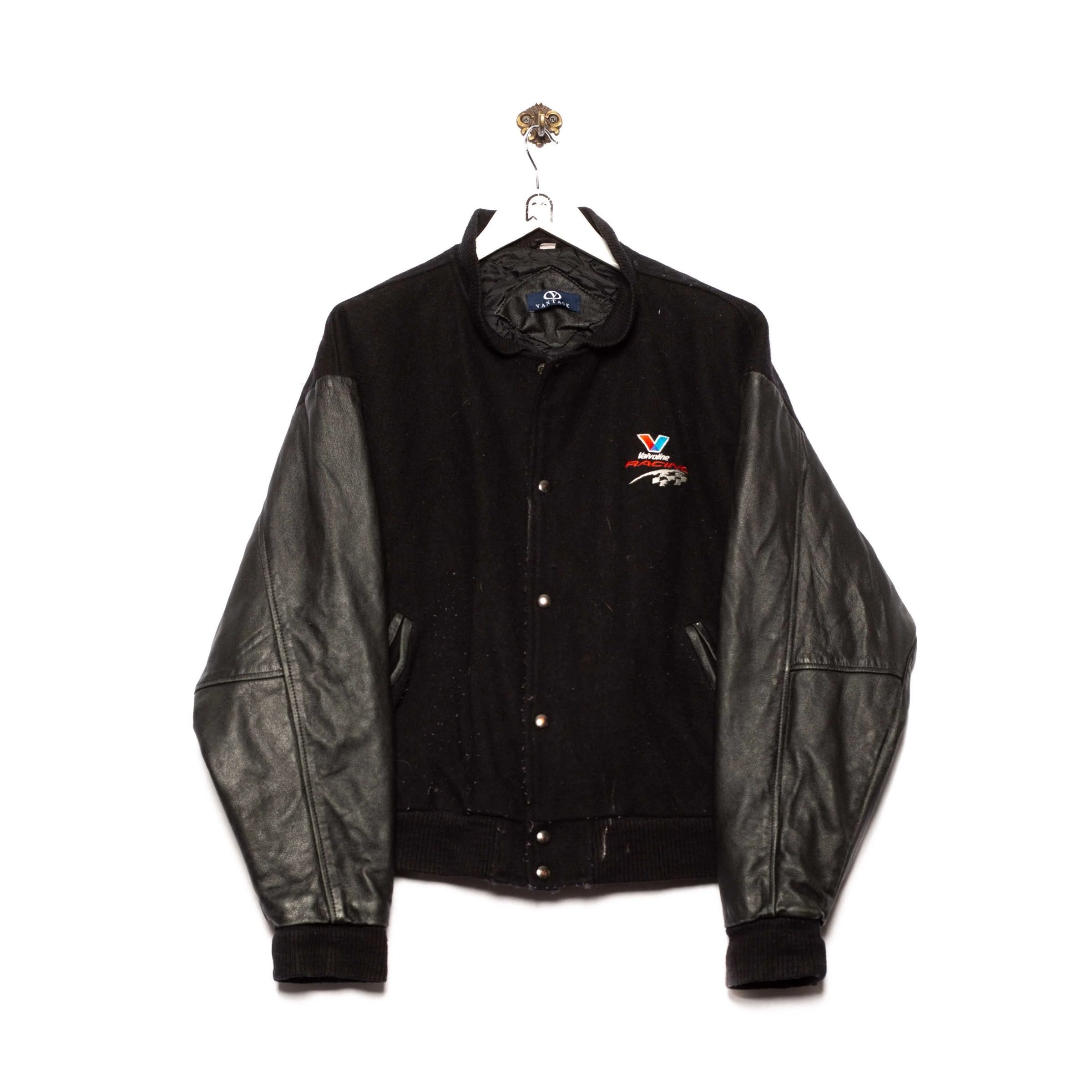 Vintage Vantage Varsity jacket Valvoline Racing Stick Black | Grailed