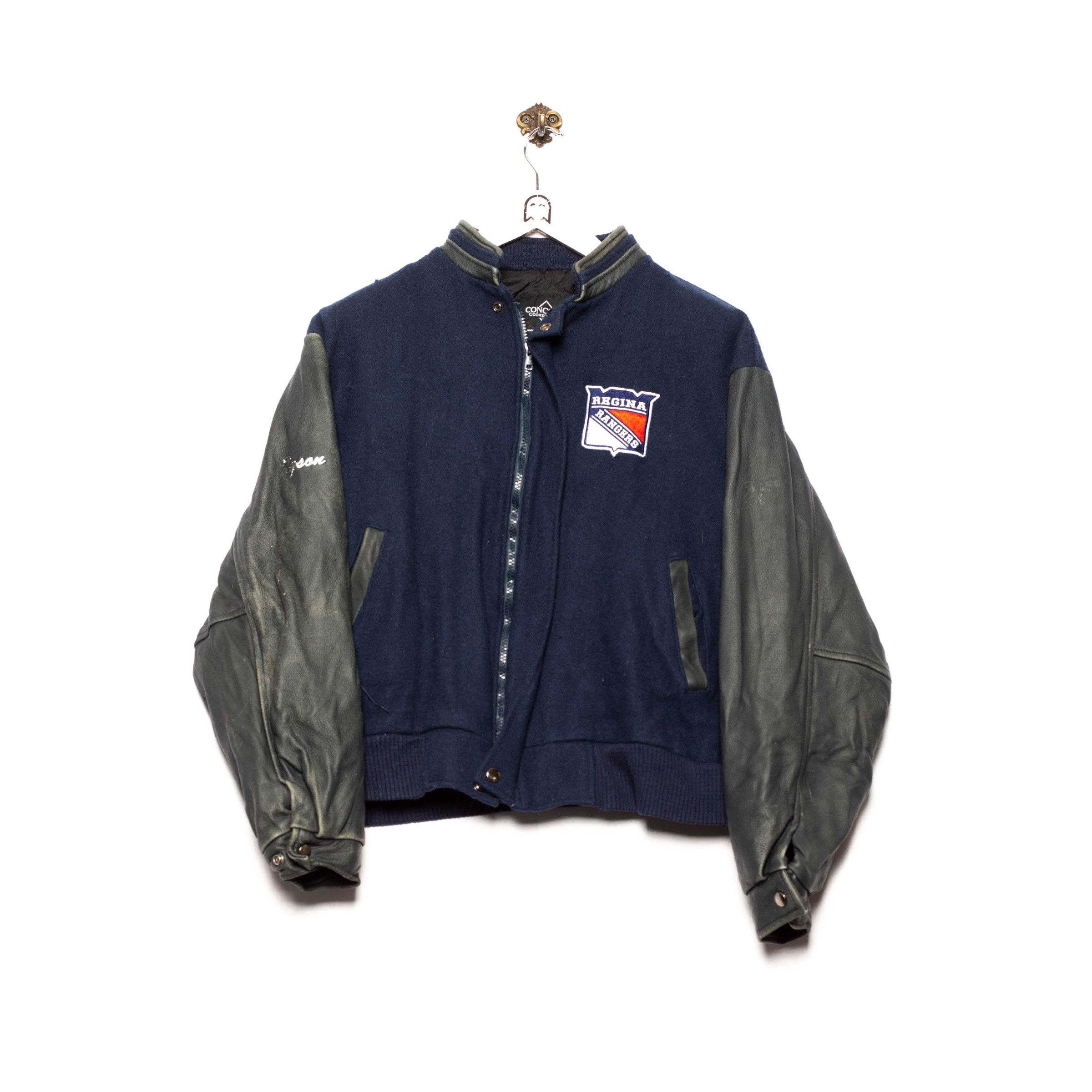 Vintage Concord College jacket Regina Rangers Stick Blue | Grailed