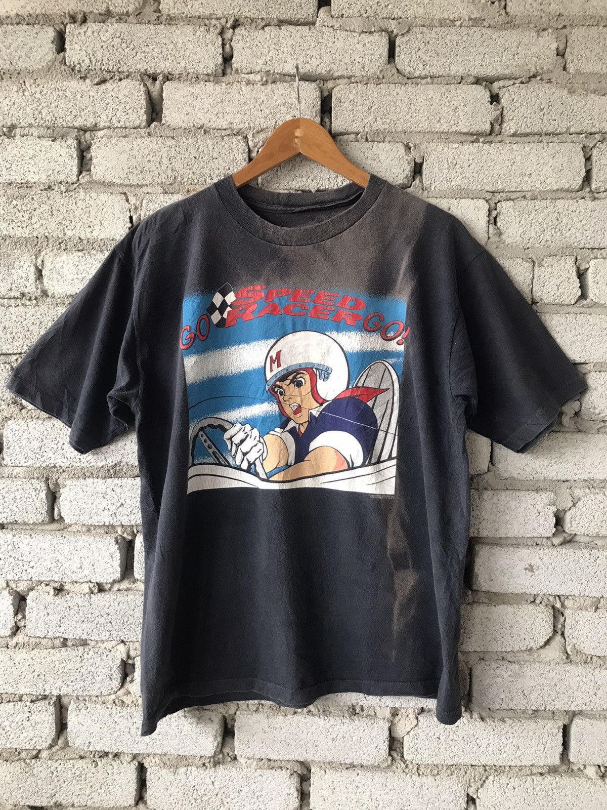 Movie × Vintage Faded Black Vintage 90s Speed Racer Single Stitch | Grailed
