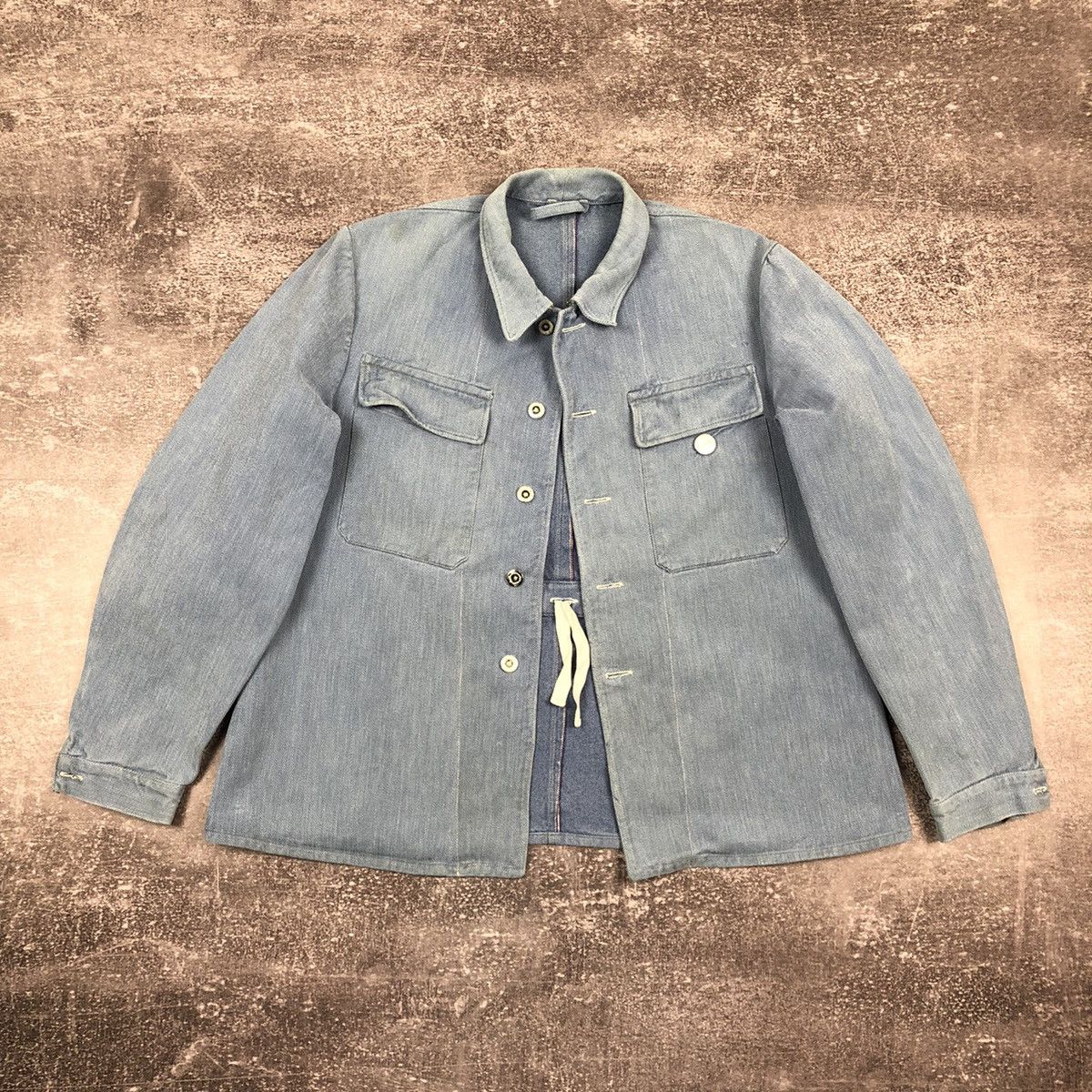 Military × Vintage × Workers Vintage 40s Swiss Prison Issue Blue Washed ...