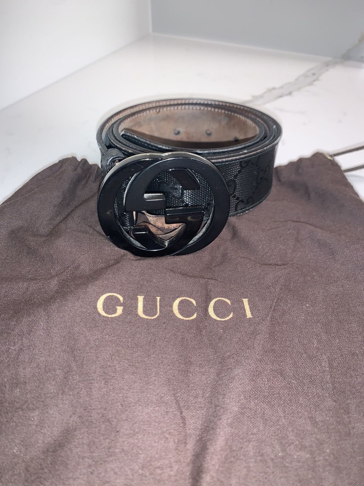 Gucci All Black Interlocked Gucci Belt | Grailed