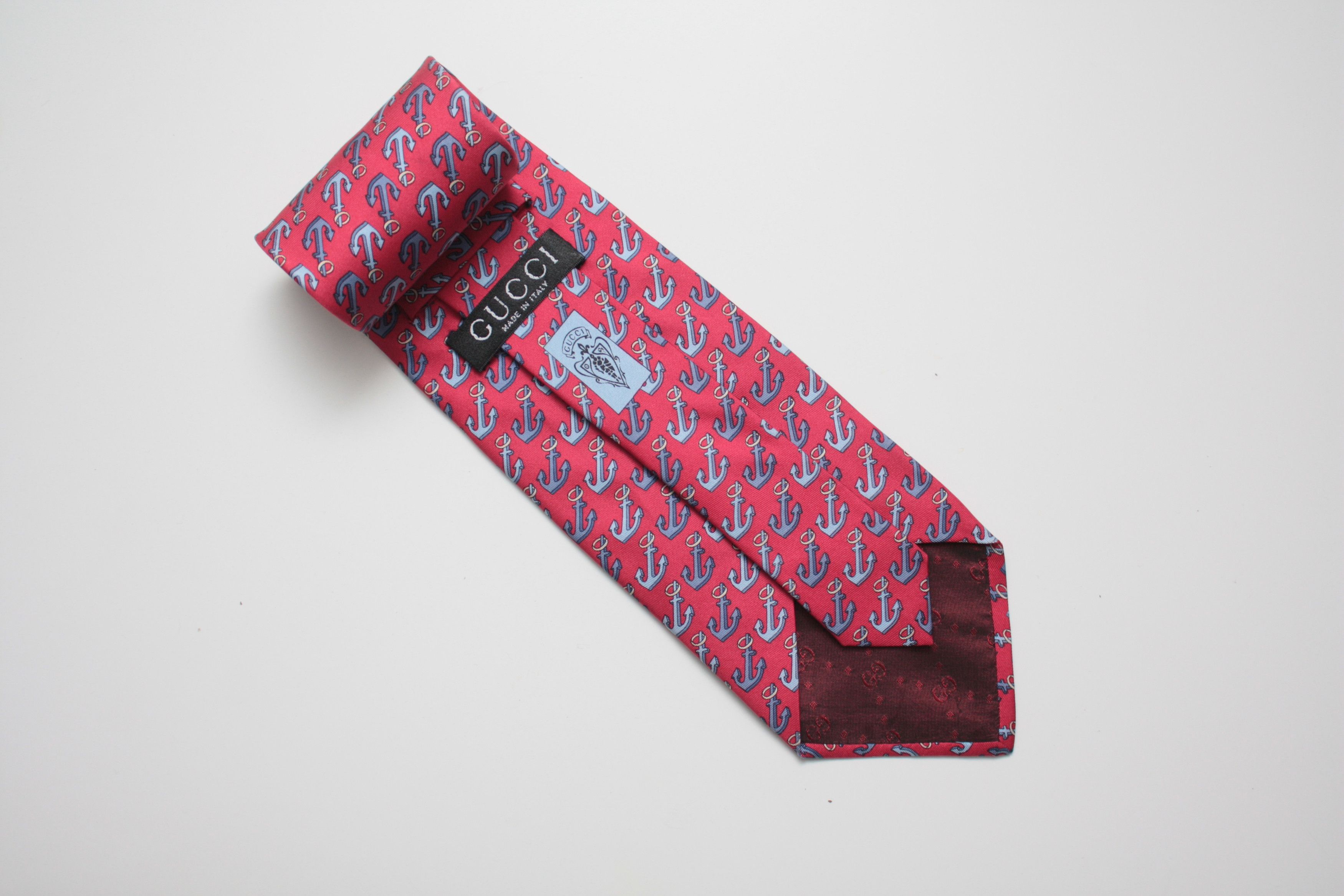 Gucci Gucci Red Anchor Silk Tie Made In Italy | Grailed
