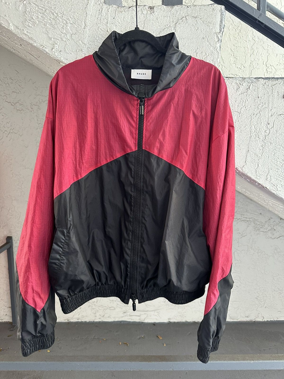 Rhude Rhude Flight Jacket in Black and Red | Grailed