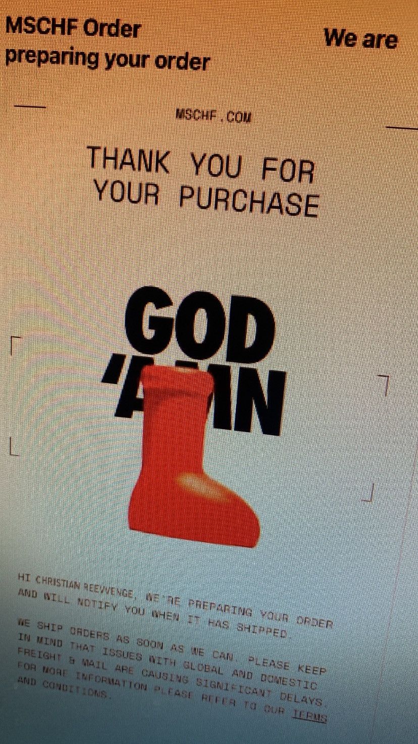 Designer MSCHF BIG RED BOOTS (2023) + BRB | Grailed