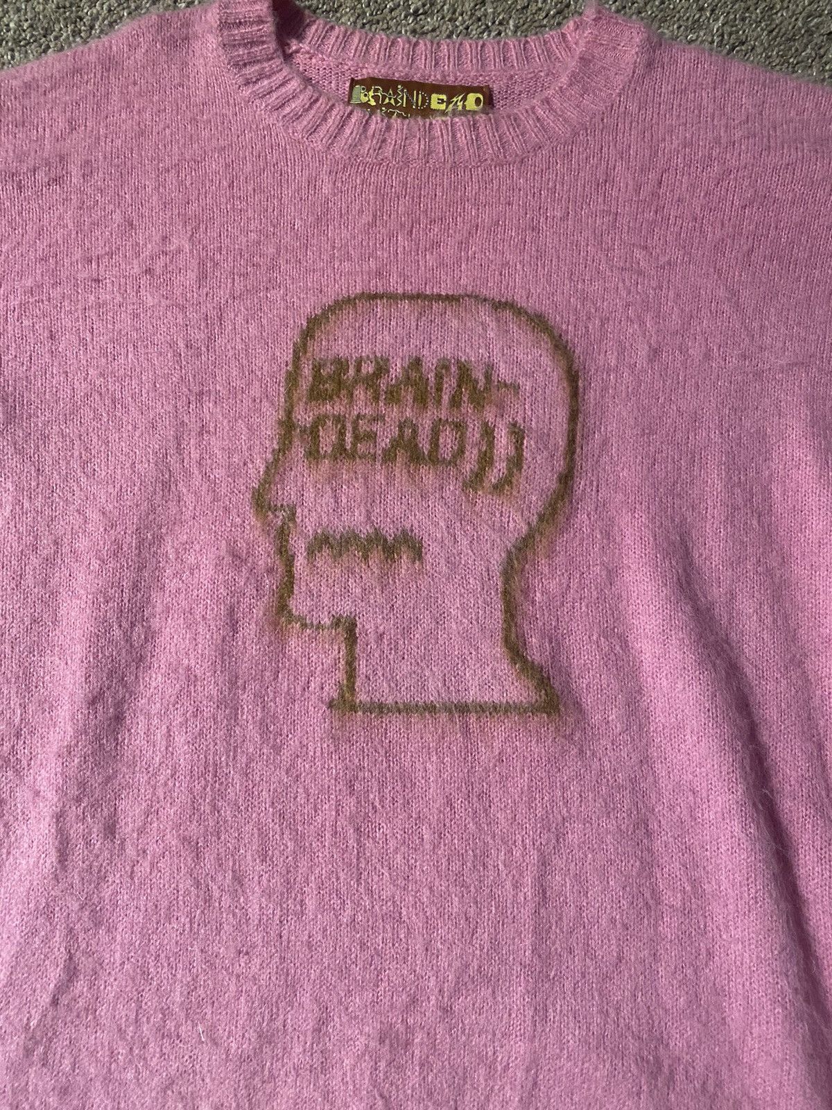 Brain Dead LOGOHEAD PILE CREWNECK SWEATER | Grailed