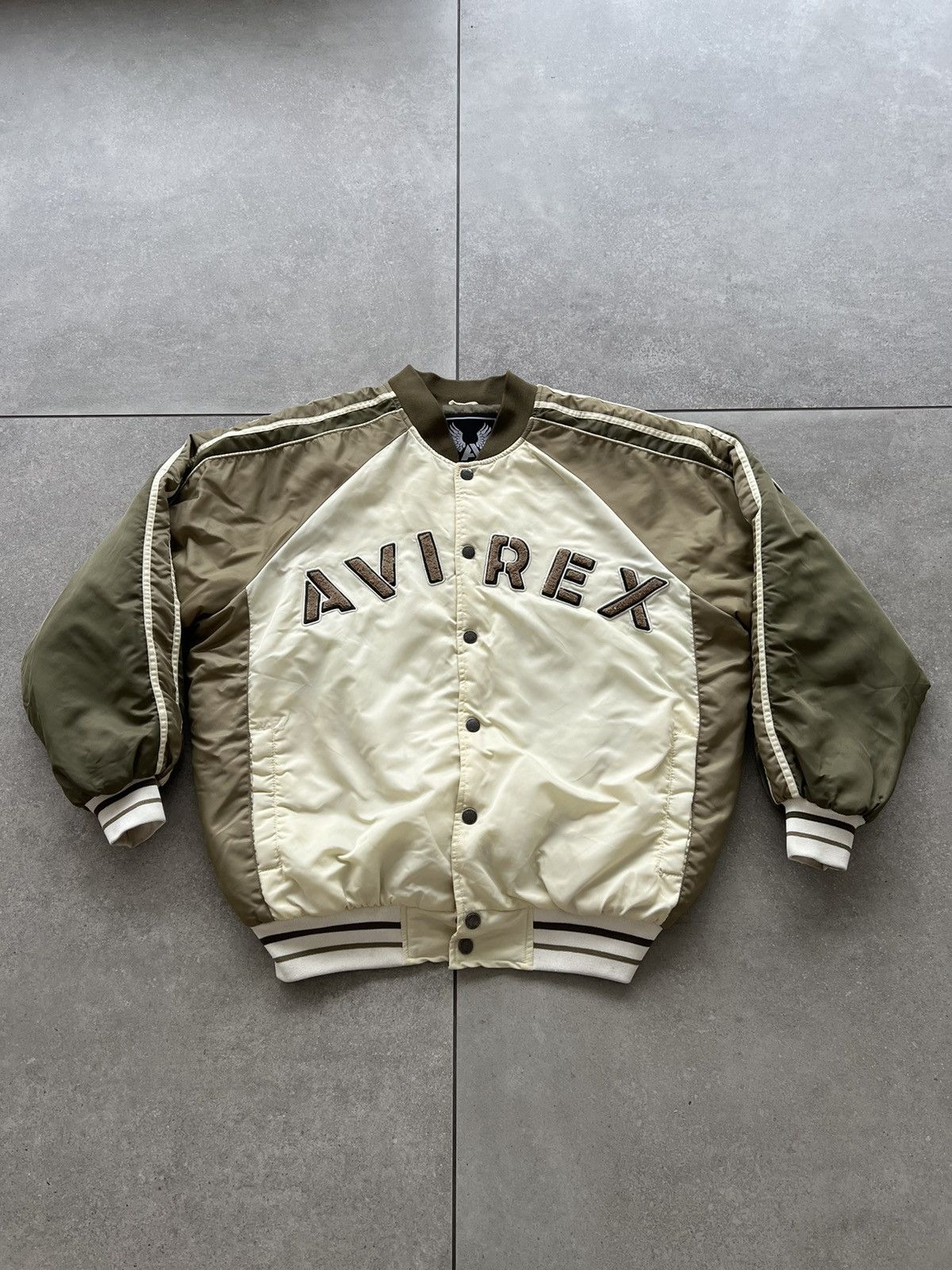 Avirex OG Avirex Varsity Bomber Jacket with suede & chainstitch | Grailed