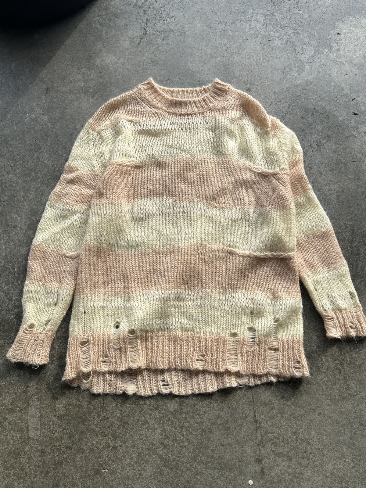 Acne Studios “kurt cobain” distressed oversized sweater | Grailed