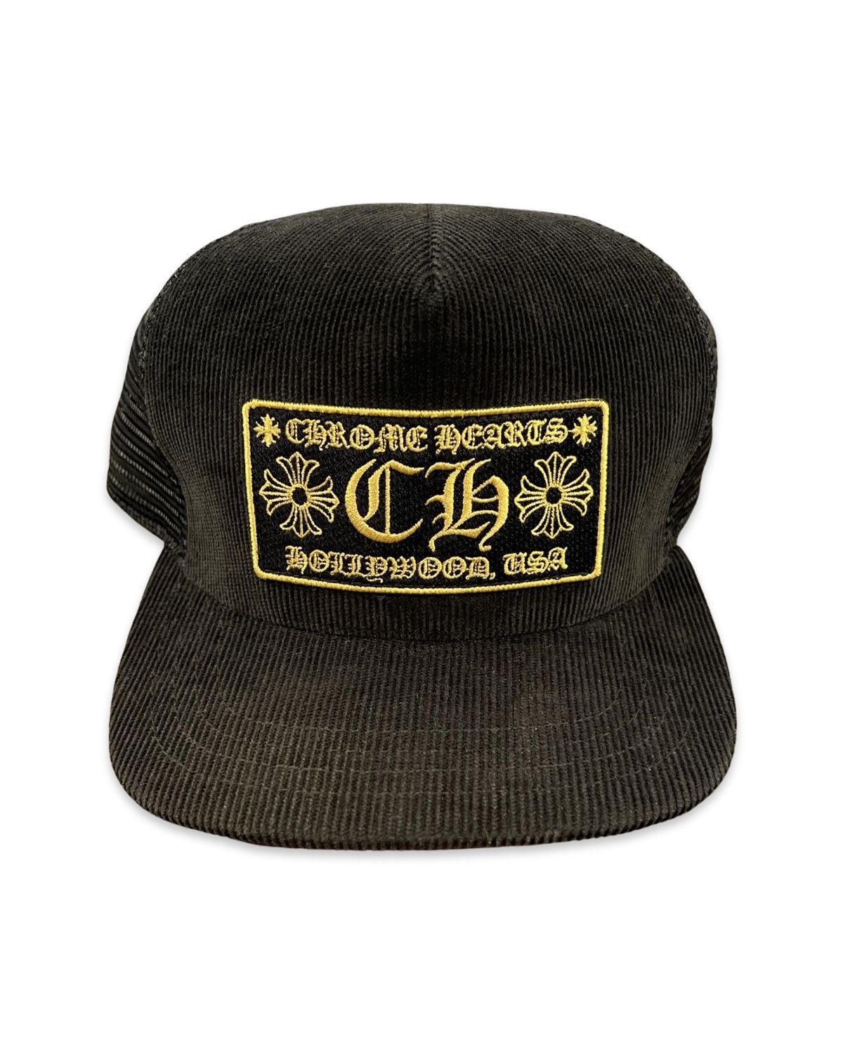 Chrome Hearts Corduroy Yellow & Black CH Trucker Hat | Grailed