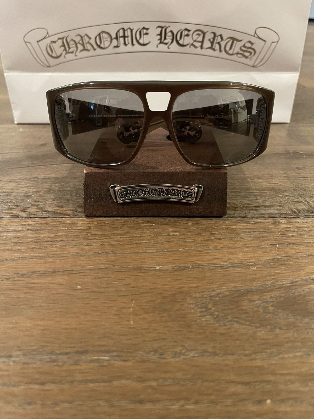 Chrome Hearts Post-Op Grey Brown Sunglasses | Grailed