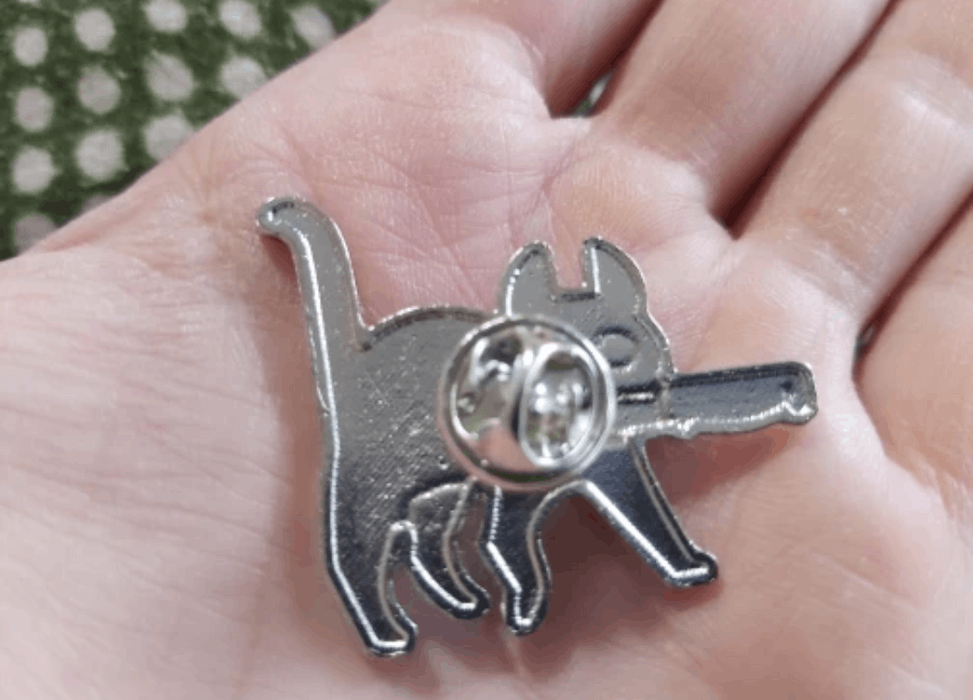 Streetwear Cute Cat With Knife Pin Enamel | Grailed