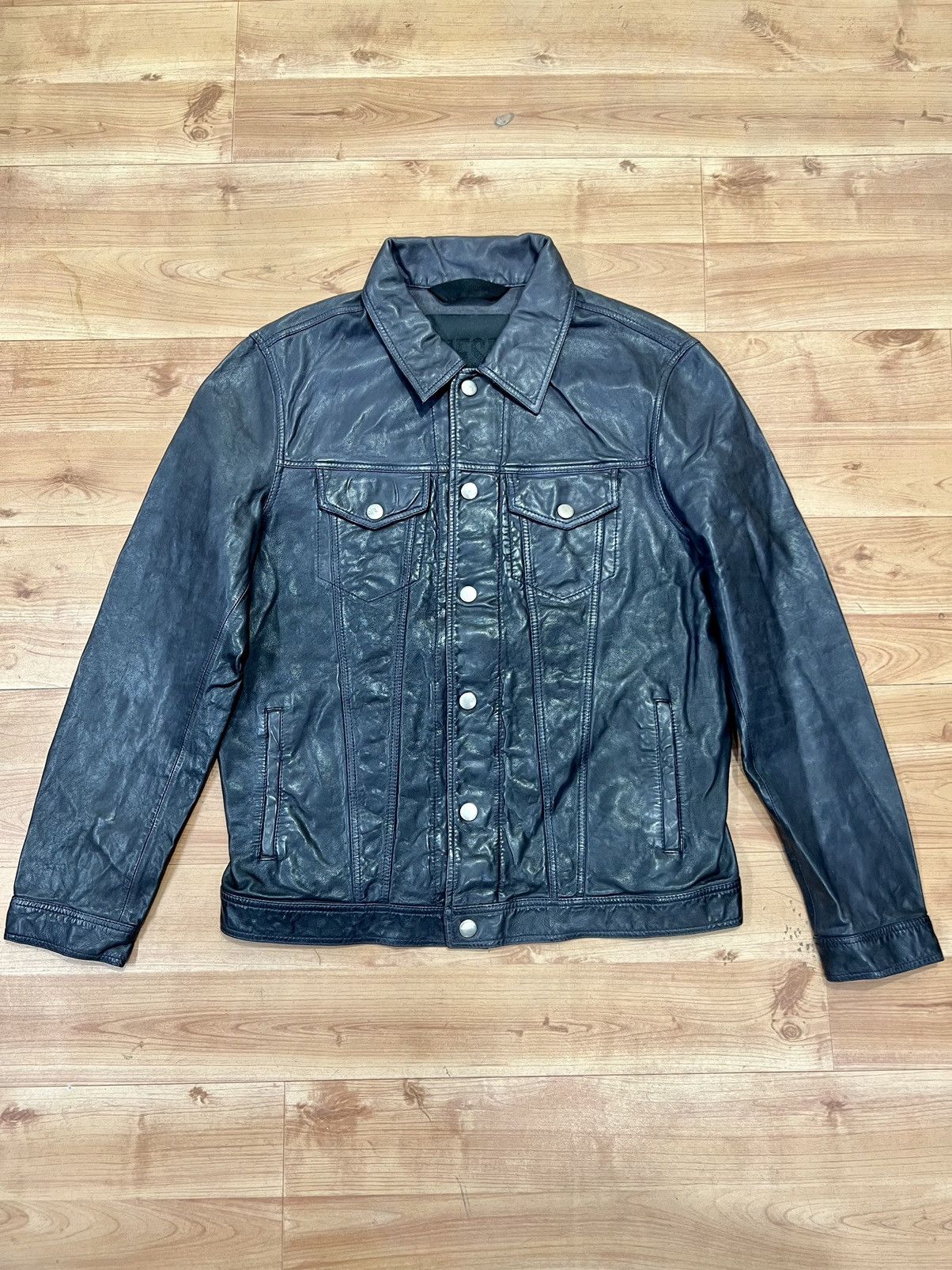 Diesel Diesel leather trucker jacket | Grailed