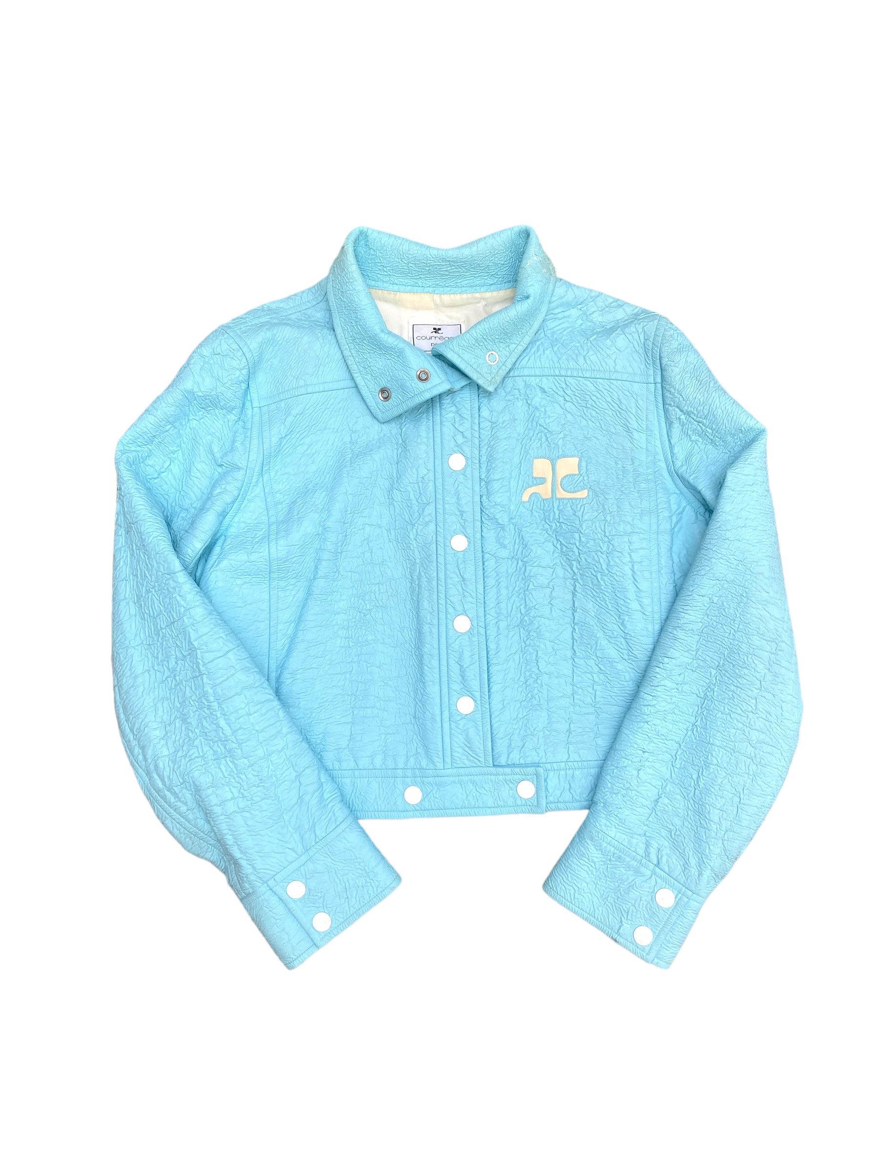 Courreges Vintage Lightblue Baby blue Vinyl Jacket | Grailed