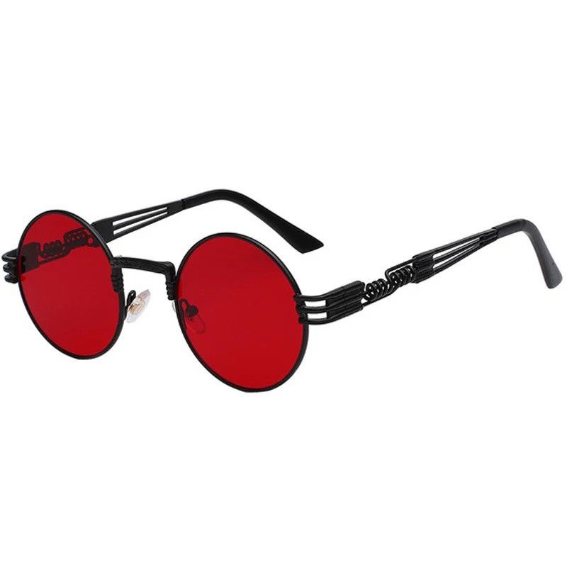 Streetwear Steampunk Red Round Sunglasses Goth Killers Punk Dystopian ...