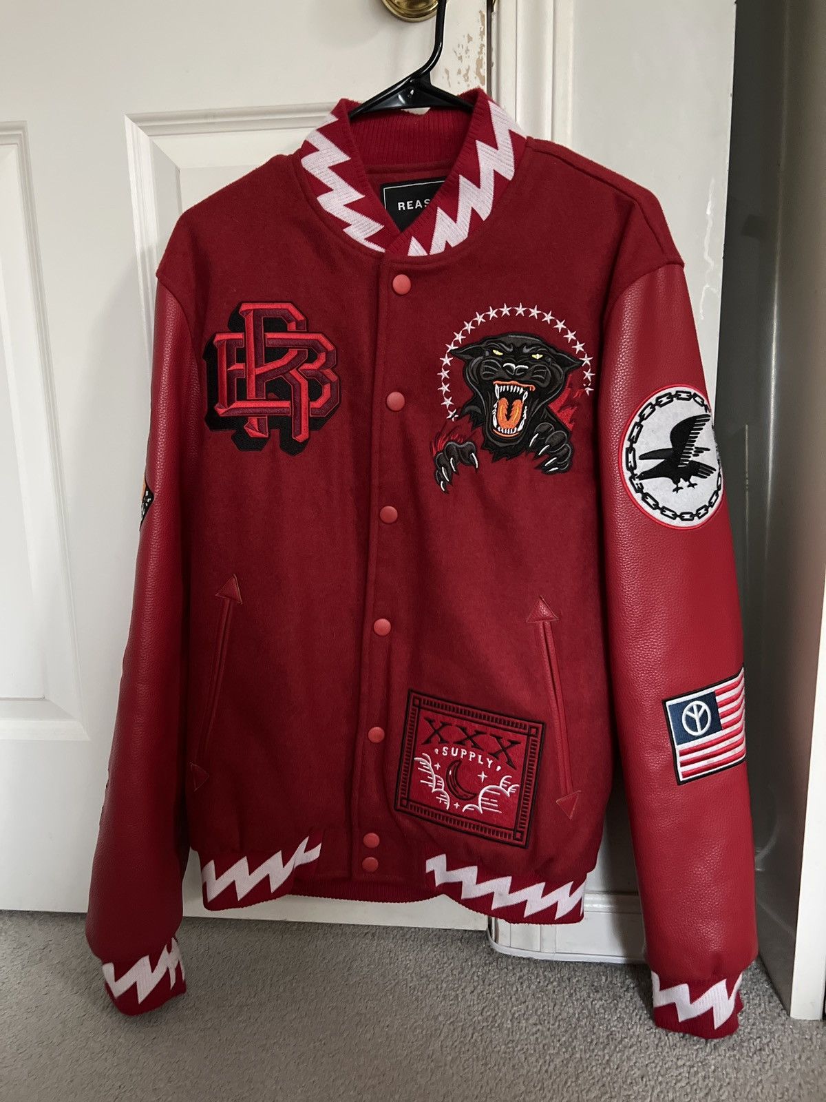 Reason Reason Leather Bomber Jacket | Grailed