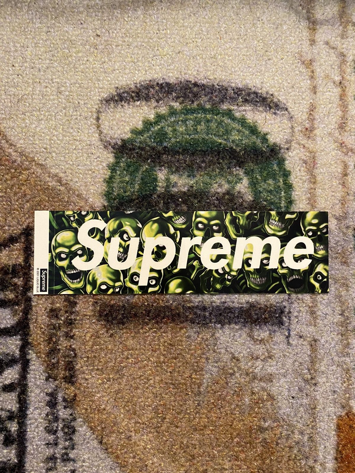 Supreme Supreme Skull Pile Box Logo Sticker (glow in dark) | Grailed