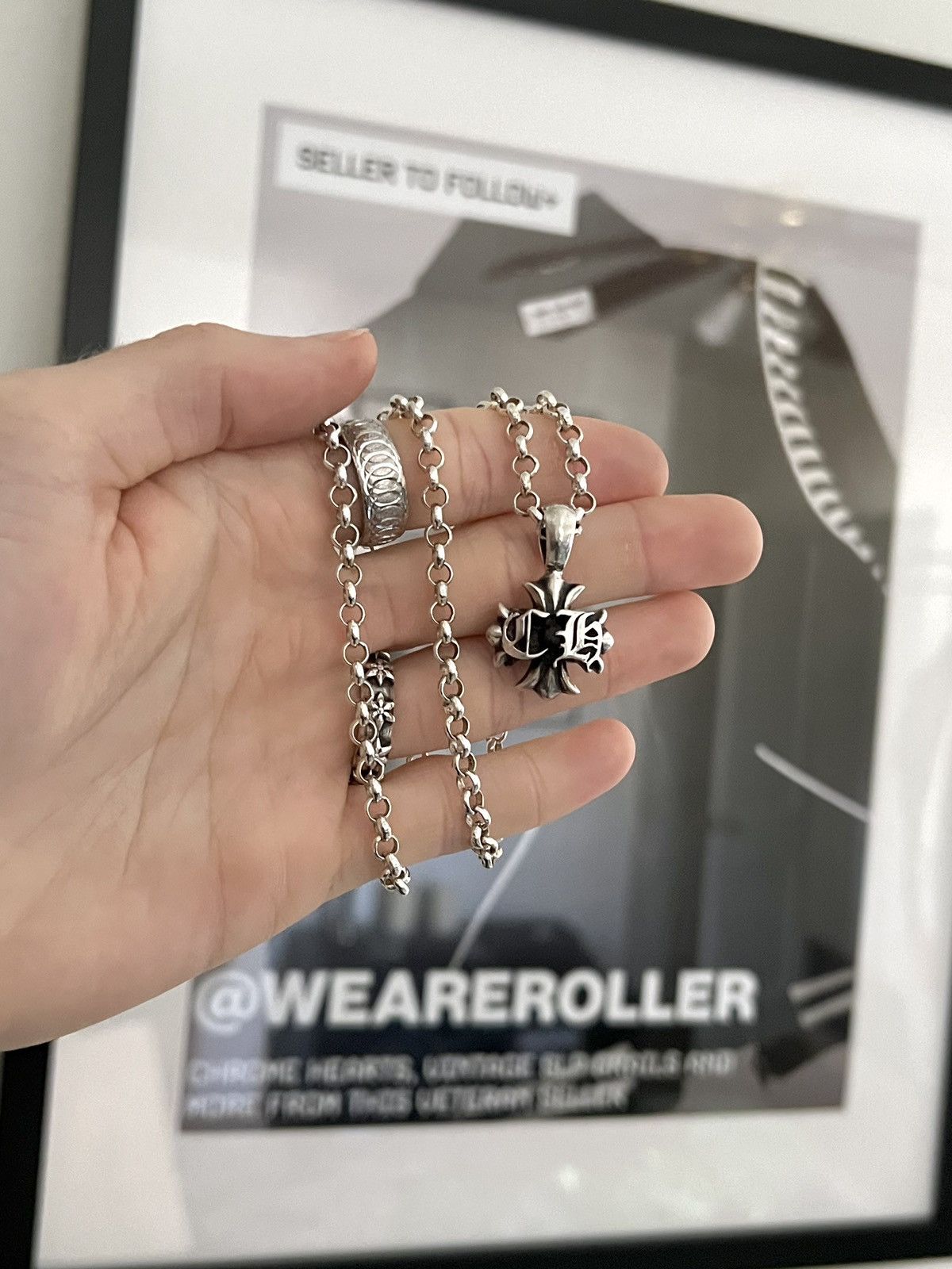 Chrome Hearts CH CROSS STERLING SILVER CLASP CHAIN | Grailed