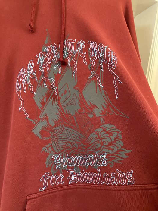 Vetements SS20 The Pirate Bay Oversized Hoodie | Grailed