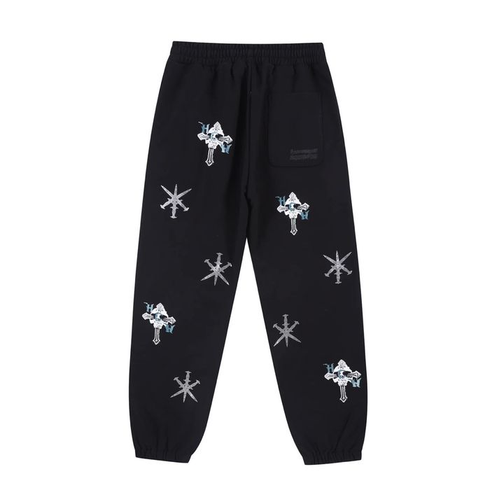 Unknown London UNKNOWN X HCW Rhinestone Sweatpants | Grailed