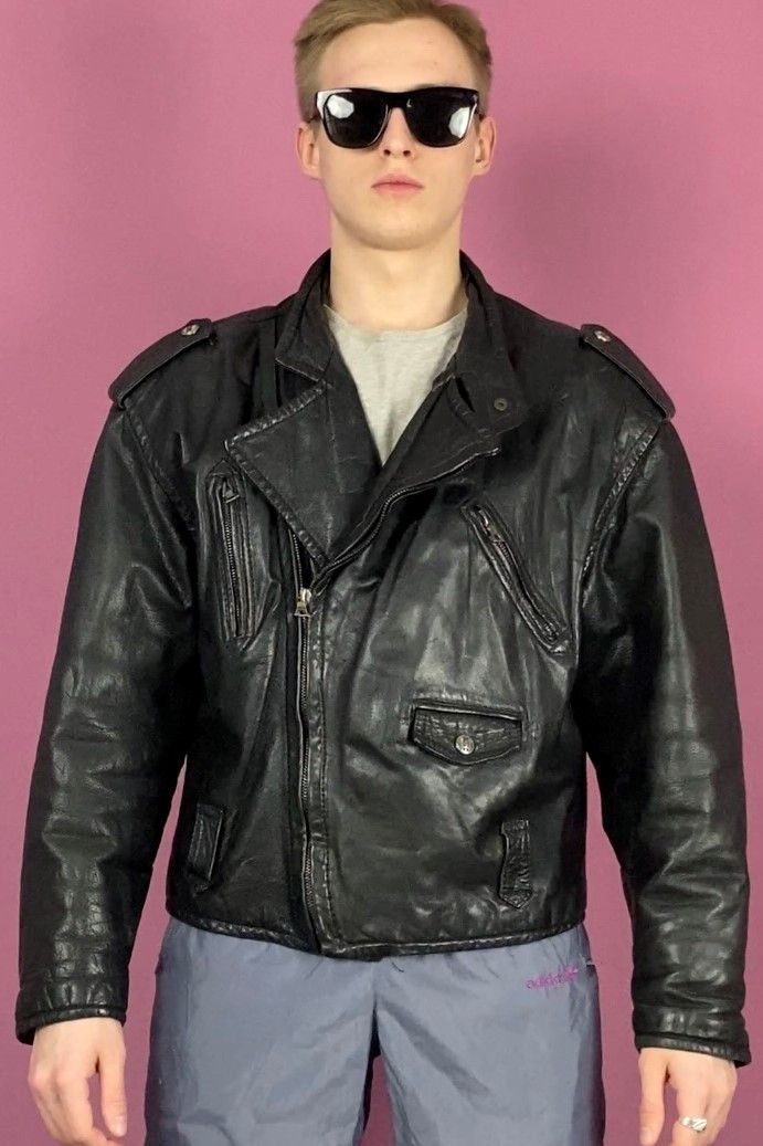 Vintage 90s Hugo Boss Vintage Leather Jacket | Grailed