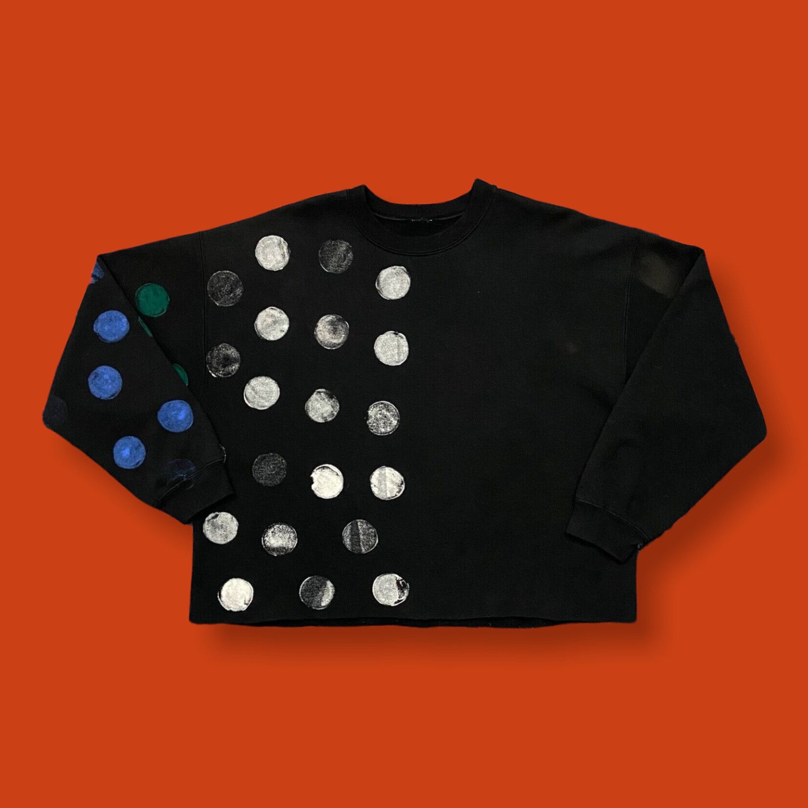 Handmade × Vintage Vintage Polka Dot Art Boxy Sweatshirt 80s 90s Hand ...