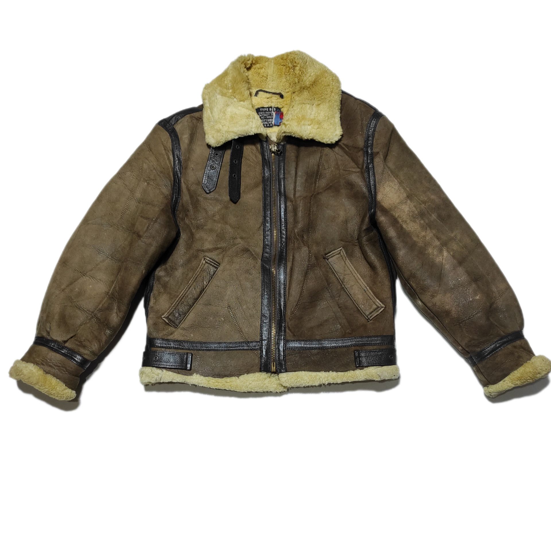B 3 × Schott Beautiful SCHOTT 1986 U.S.A.A.F B3 Bomber Shearling Jacket ...