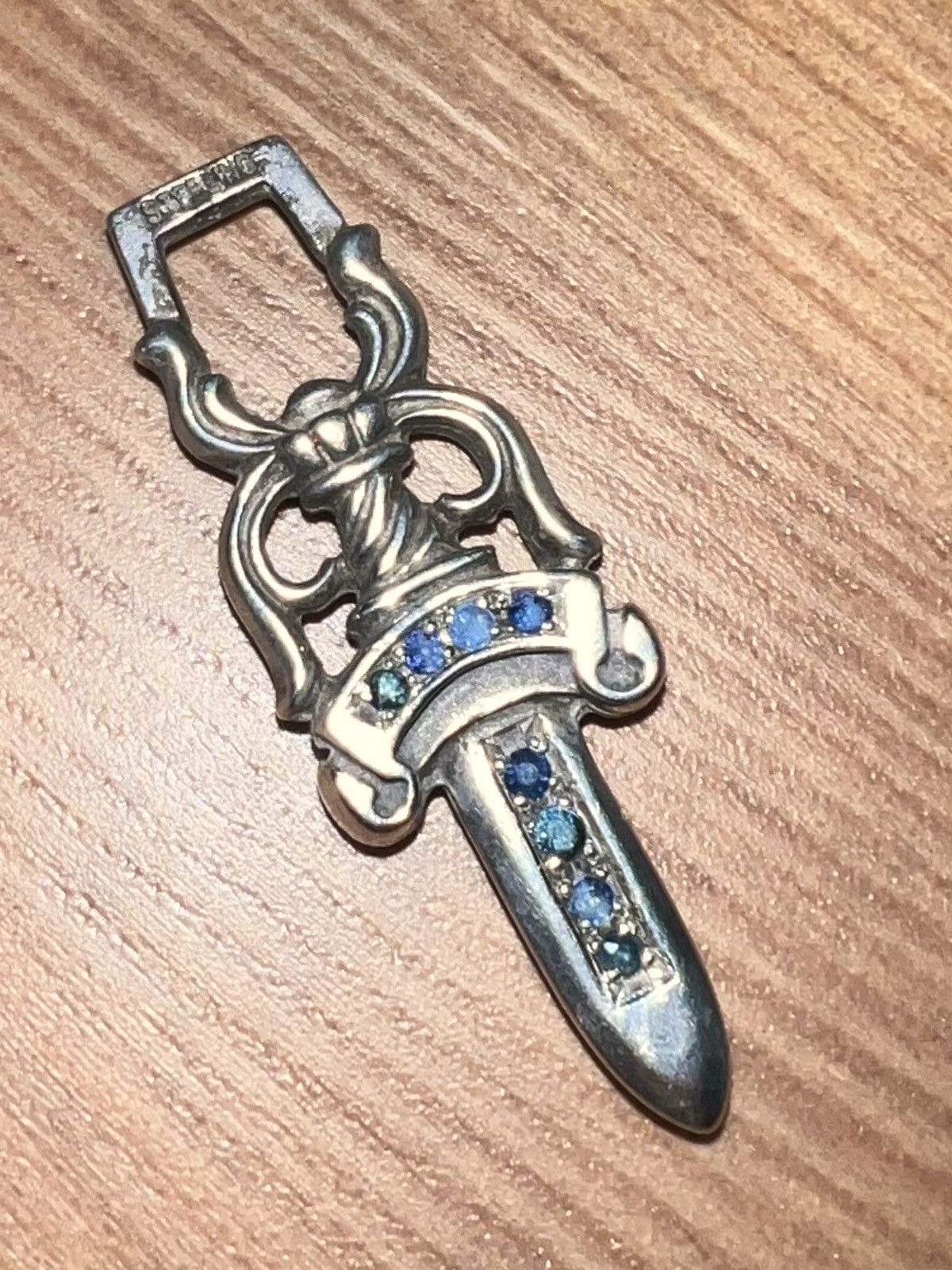 Chrome Hearts Chrome Hearts Blue Sapphire Dagger Pendant Large | Grailed