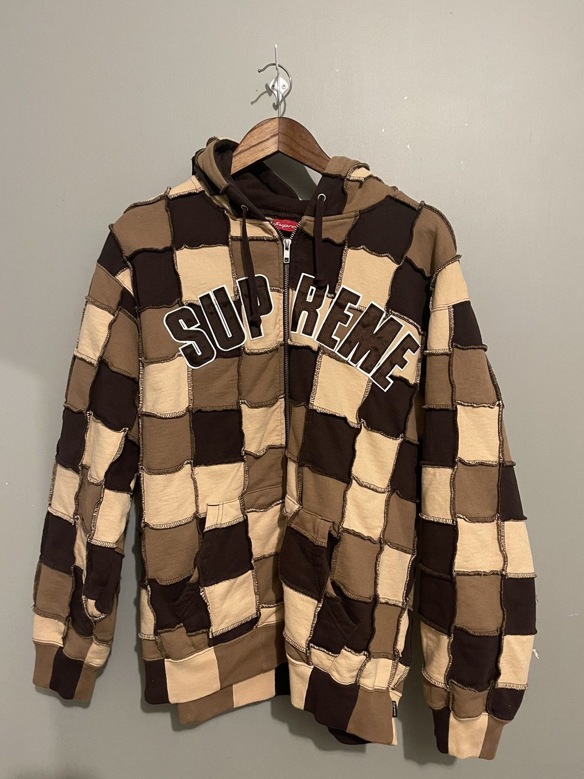 Supreme Supreme ss22 Reverse Patchwork Zip Up | Grailed