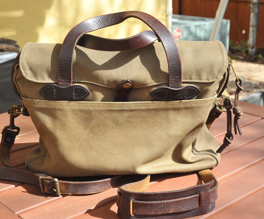 Filson Filson Twill Briefcase 256 Made in USA with leather strap | Grailed