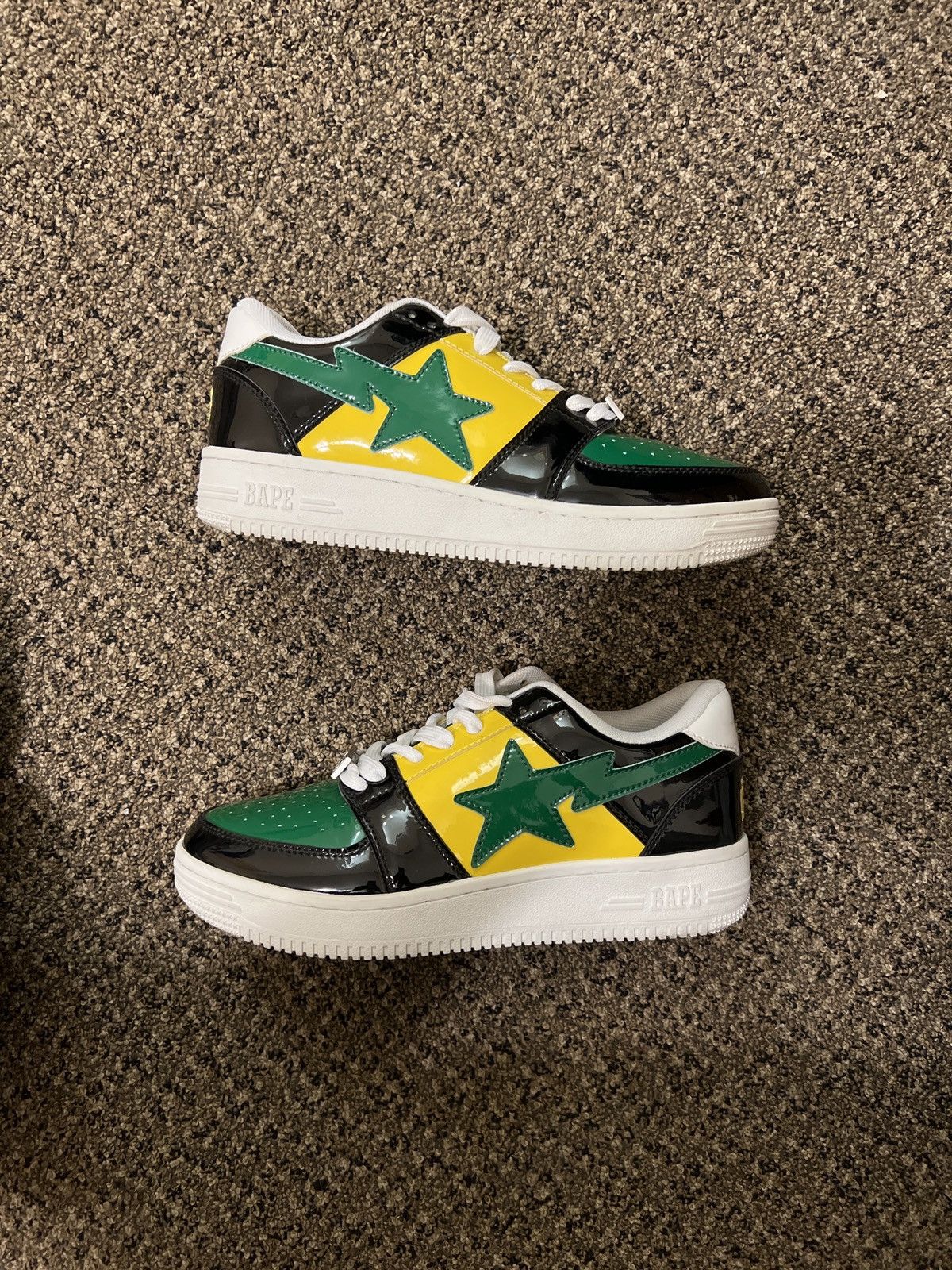 Bape Bapesta Low Black Yellow Green | Grailed